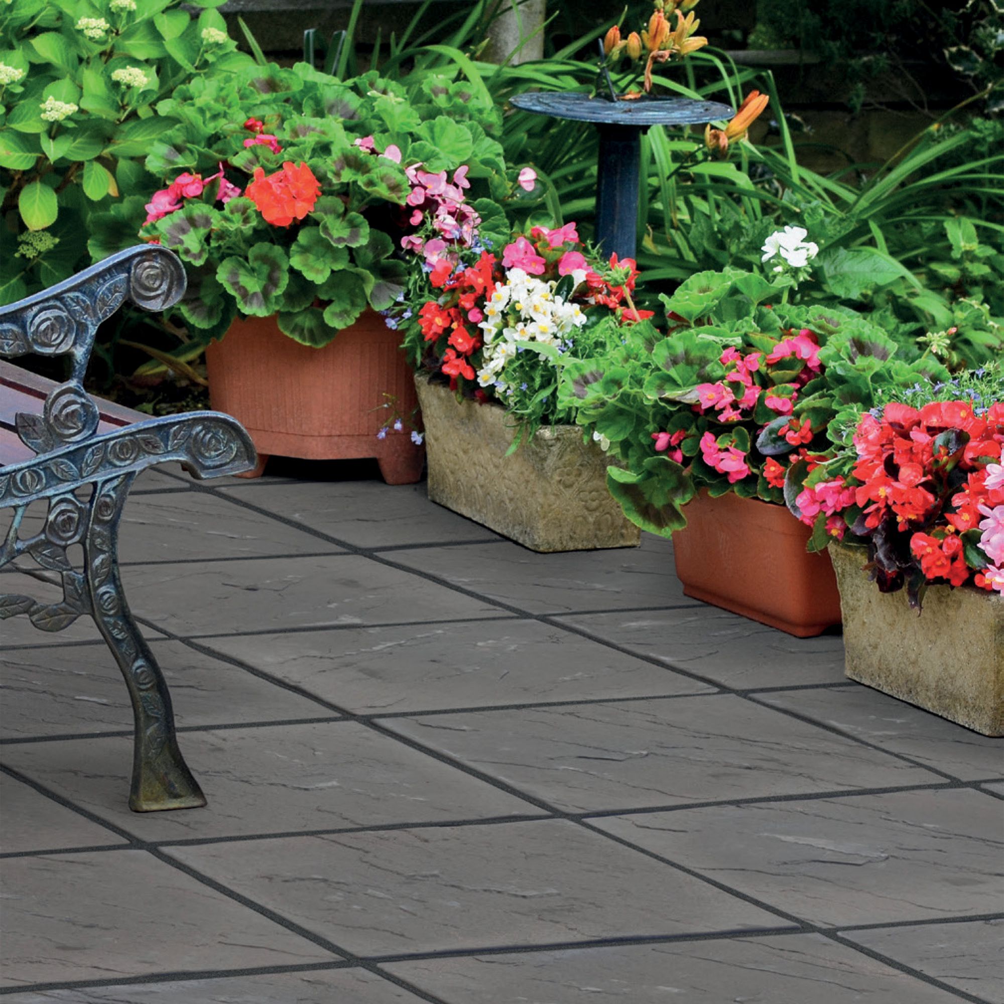 Bradstone Edale Dark Grey Concrete Paving slab, 16.08m² (L)450mm (W ...