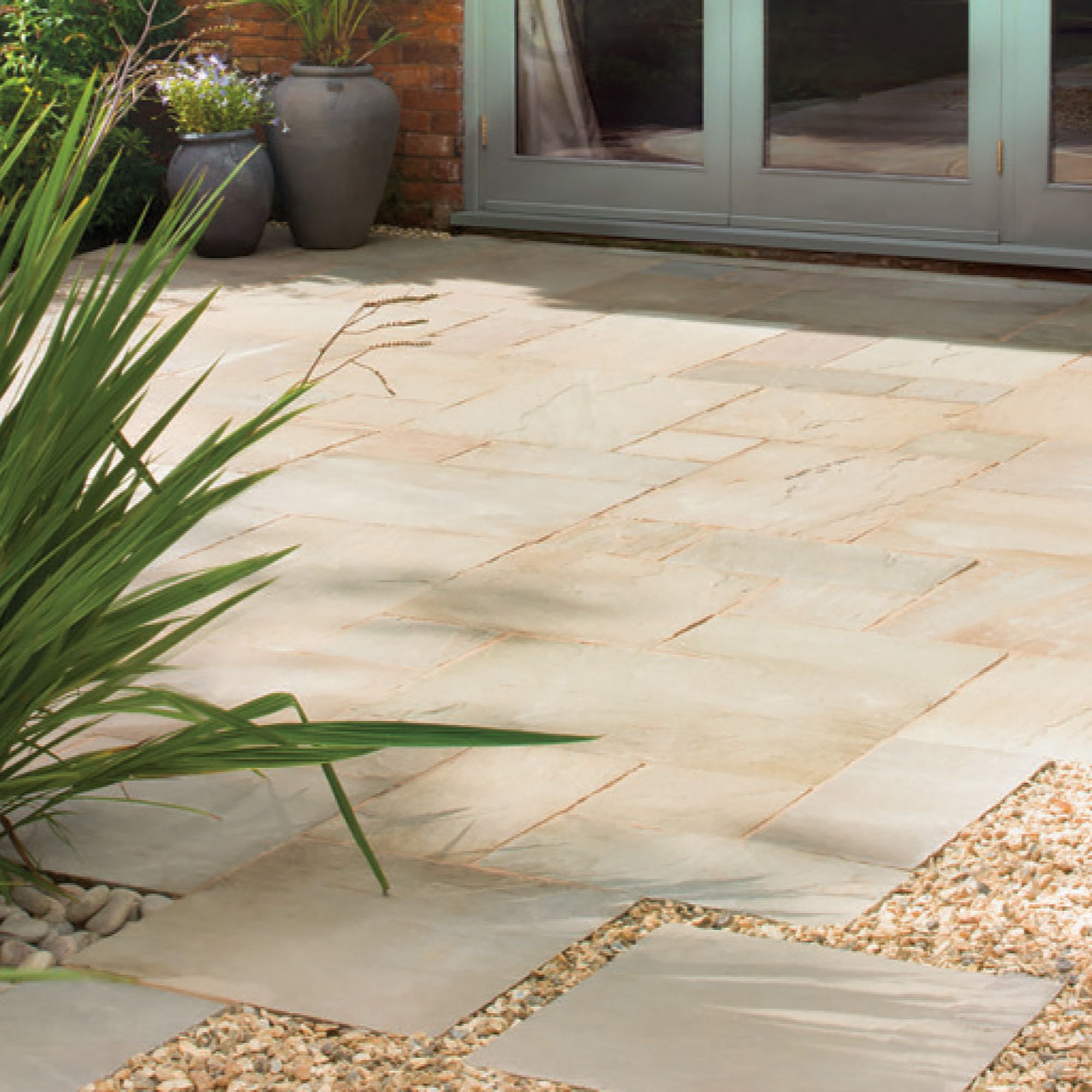 Bradstone Fossil Buff Sandstone Paving slab, 15.5m² (L)900mm (W)600mm ...