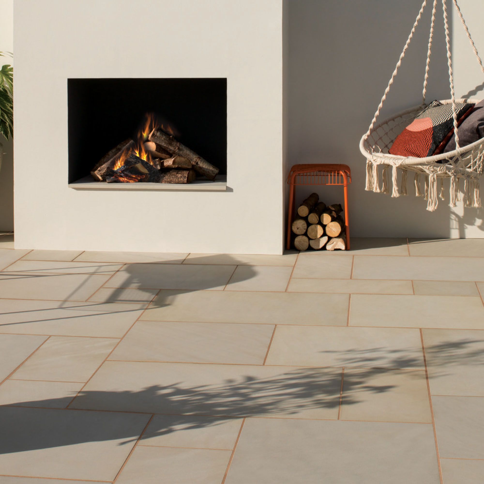 Bradstone Fossil Buff Sandstone Paving slab, 8.15m² (L)300mm (W)300mm ...