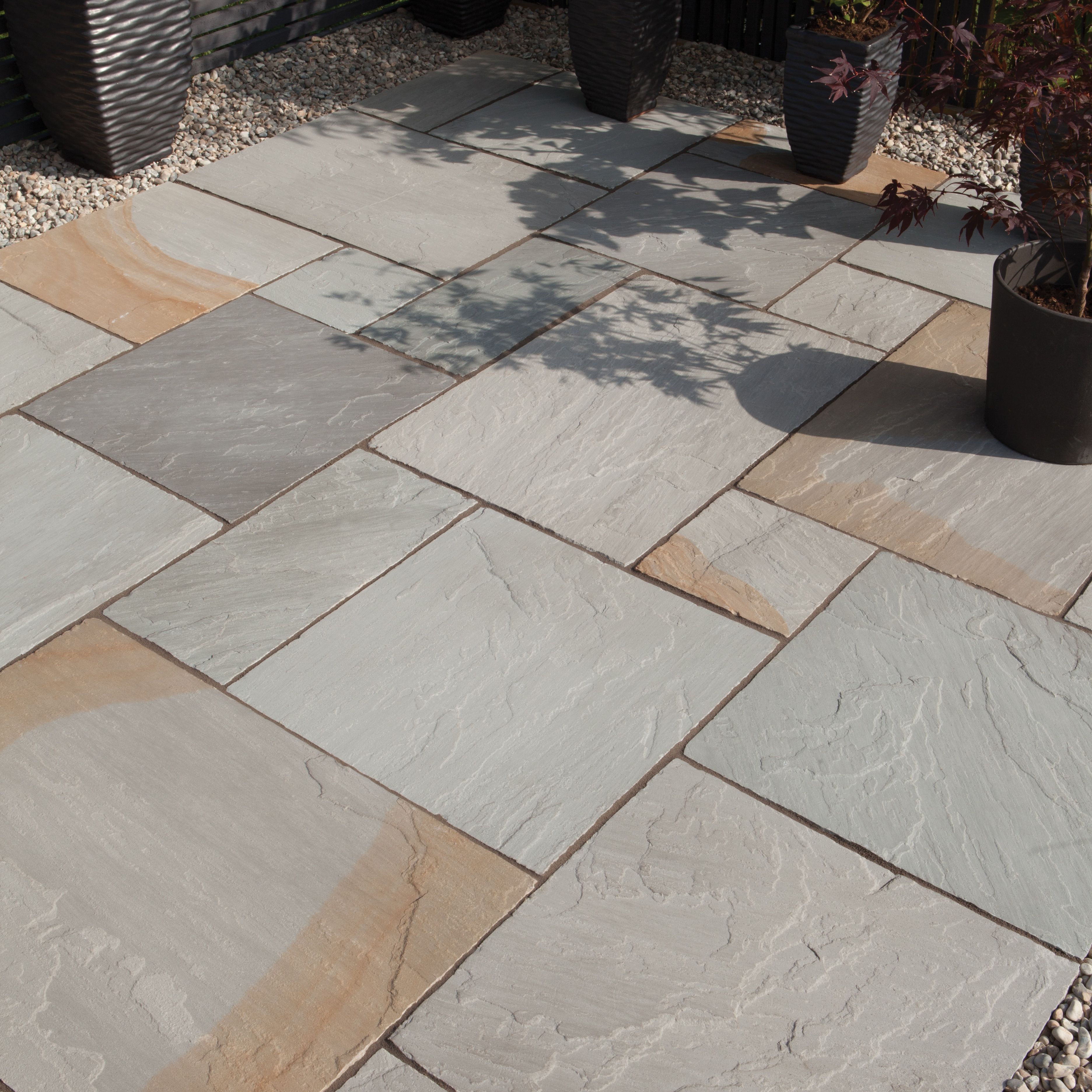 Bradstone Grey blend Sandstone Paving slab 0.18m L 600mm W 300mm