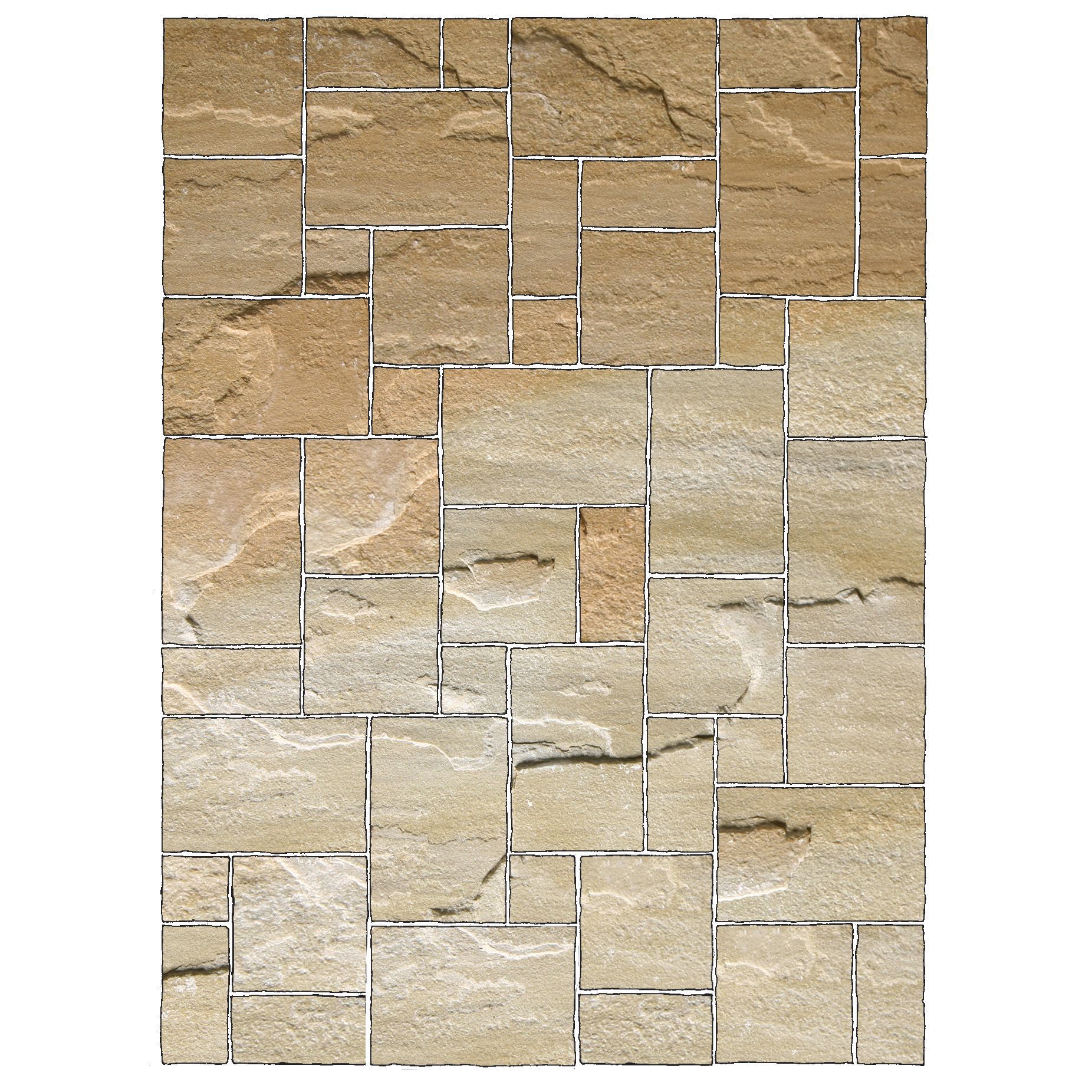 Bradstone Natural sandstone Fossil buff Sandstone Paving slab (L)100mm ...