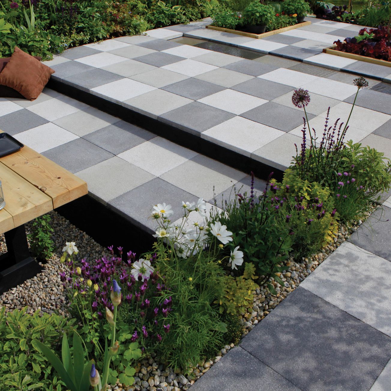 Bradstone Panache ground Silver grey Reconstituted stone Paving slab (L ...