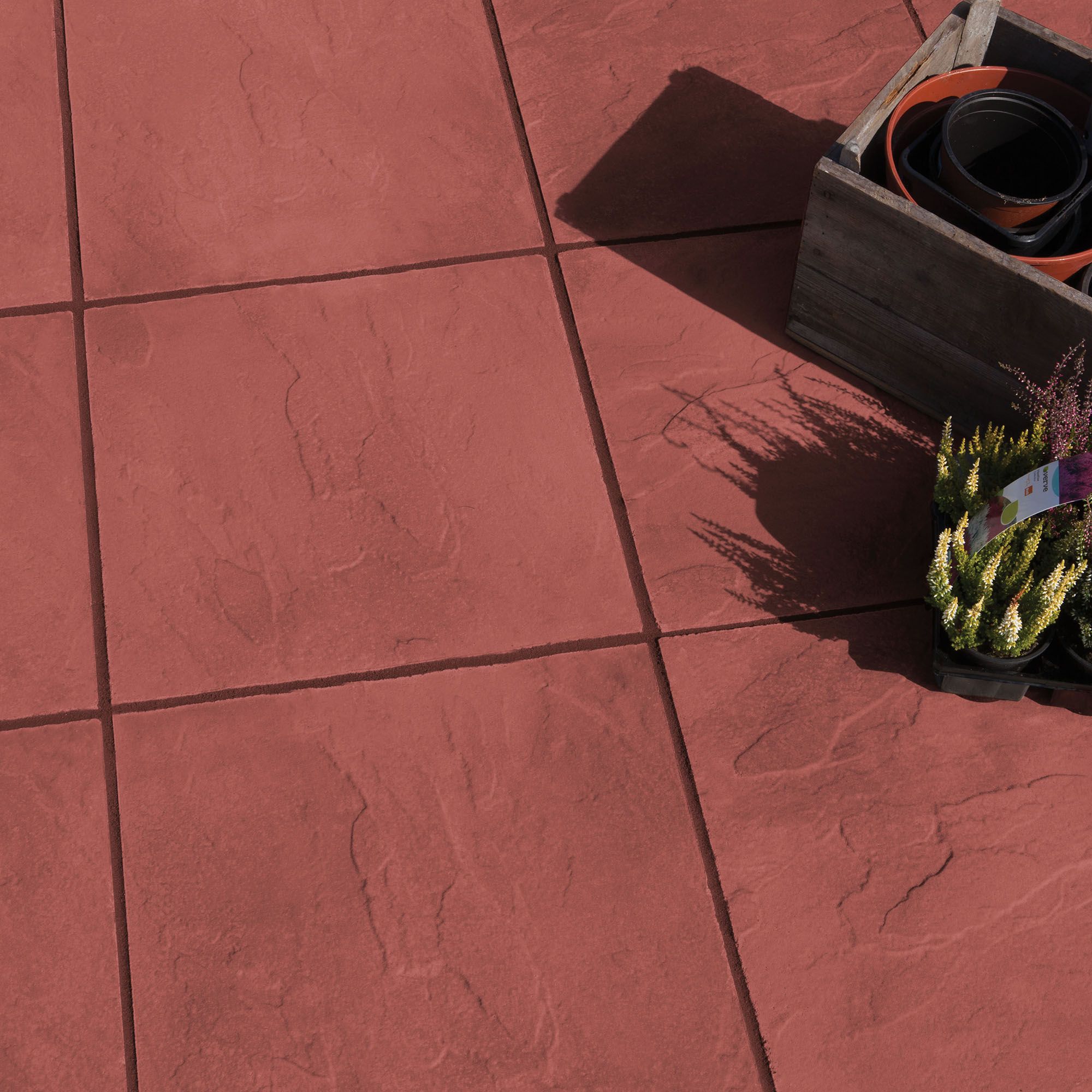 Bradstone Peak Red Concrete Paving slab, 7.44m² (L)600mm (W)600mm Pack ...