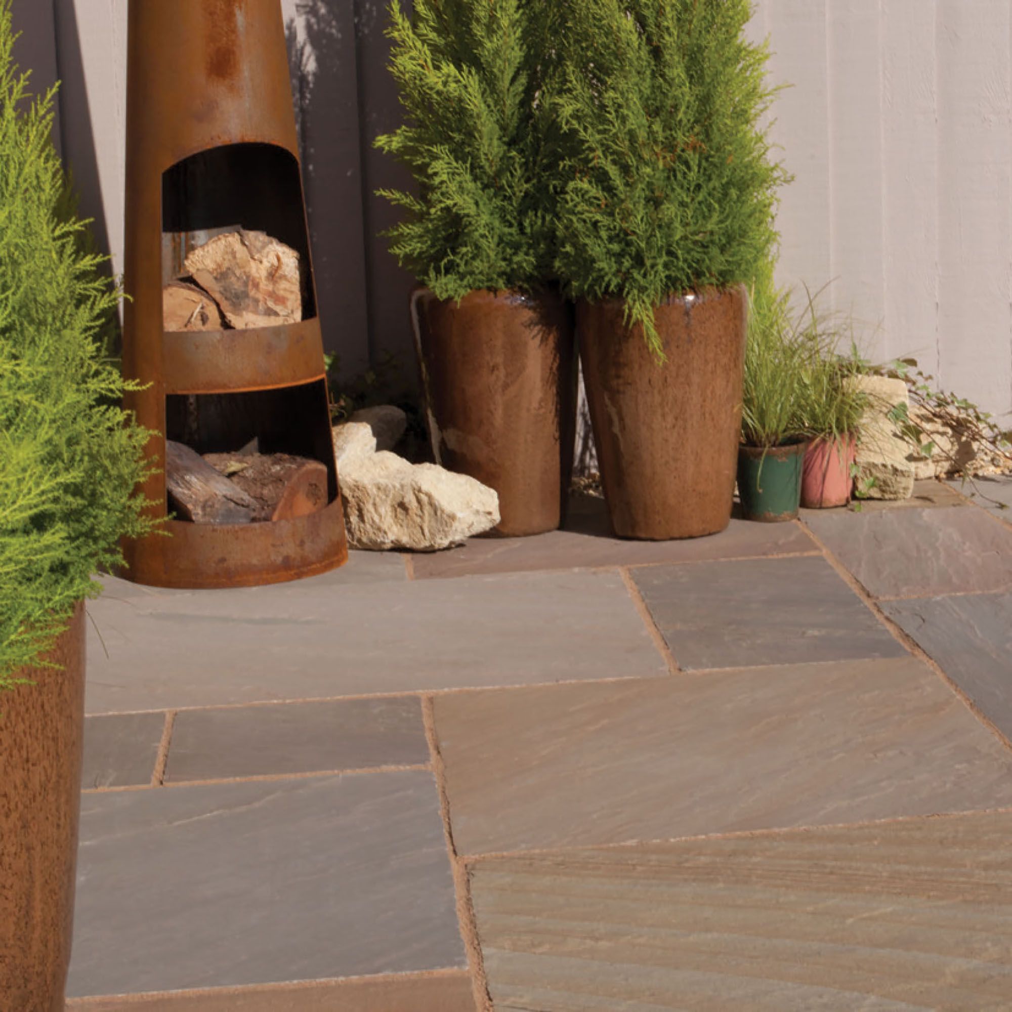 Bradstone Rustic Buff Sandstone Paving slab, 15.75m² (L)900mm (W)600mm ...