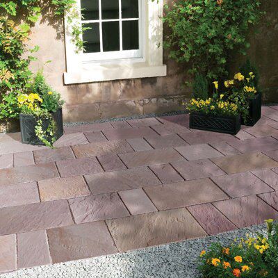 Bradstone Sawn natural sandstone Modac Sandstone Paving set, 15.3m² (L ...