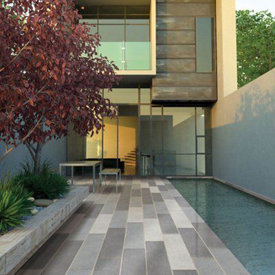 Bradstone Stonemaster Dark grey Reconstituted stone Paving slab, 5.12m² ...