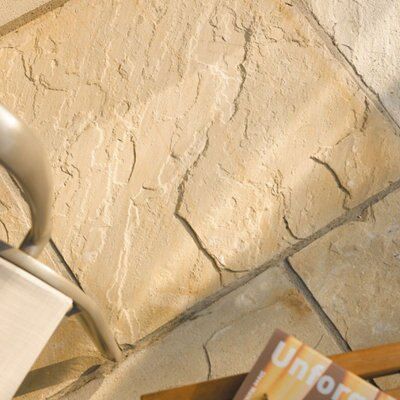 BradstoneNatural Sandstone Fossil buff Natural sandstone Paving slab (L ...
