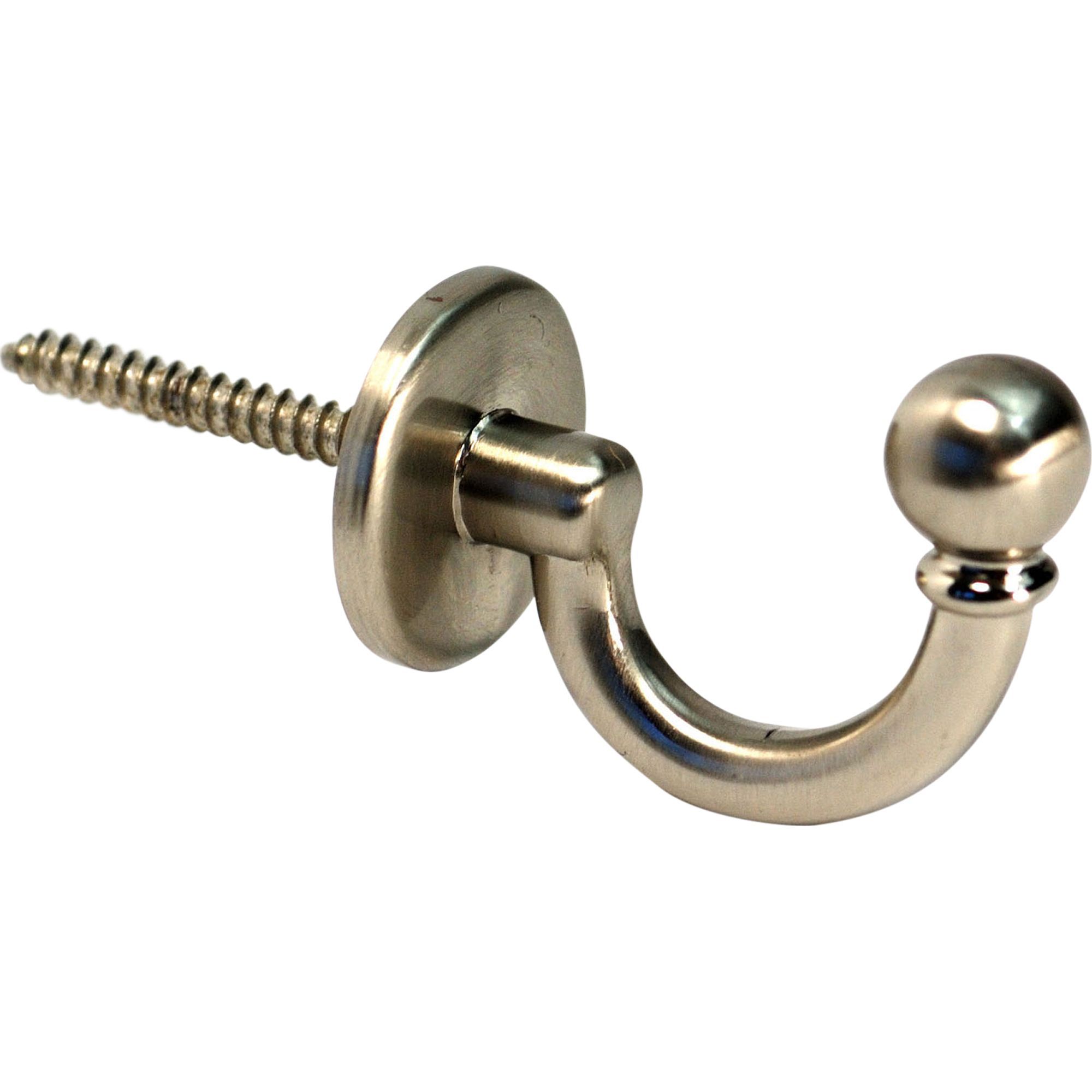 Brass effect Metal U-shaped Single Ball Hook (H)53mm (W)23mm