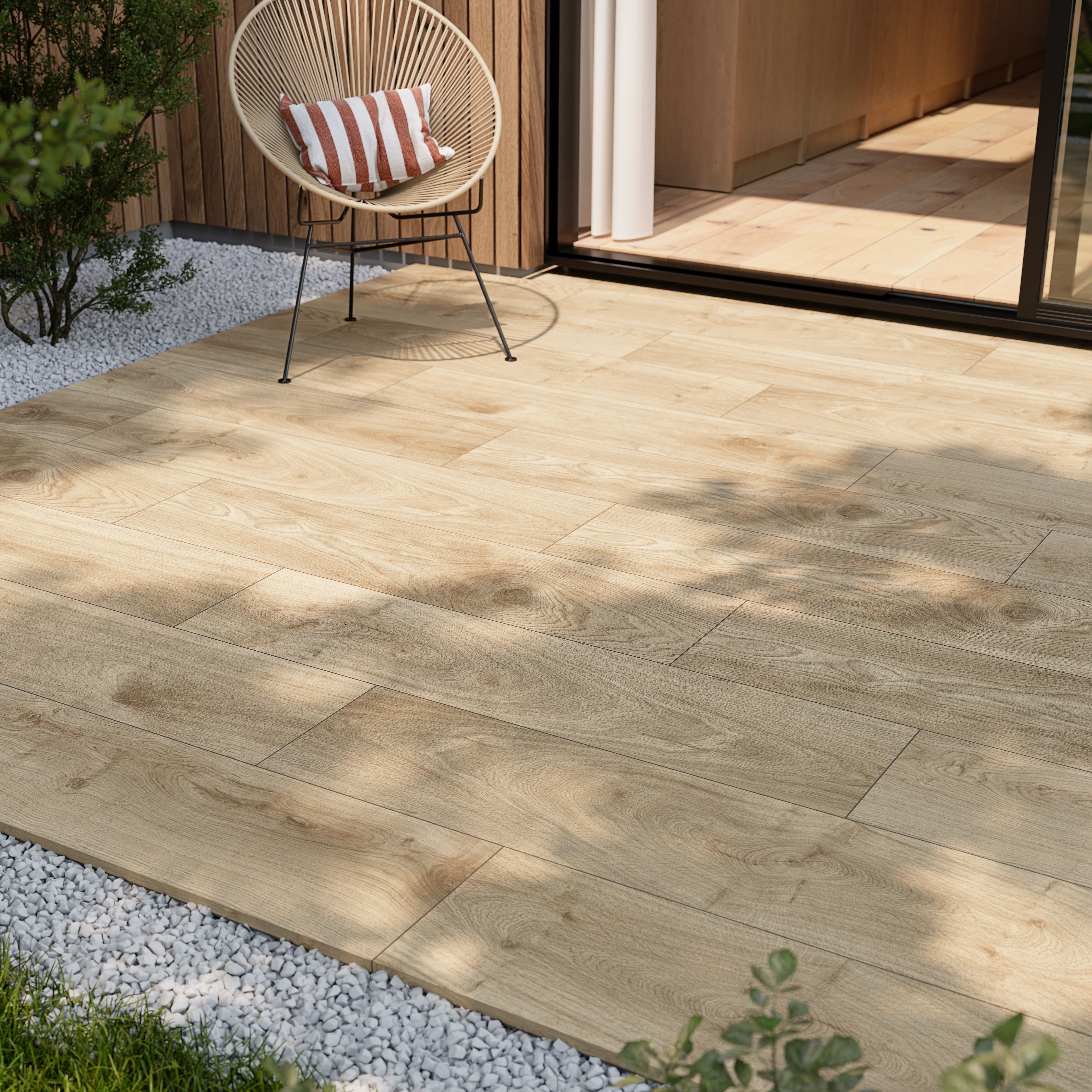 Brela Natural Matt Wood effect Porcelain Outdoor Floor Tile, Pack of 2 ...