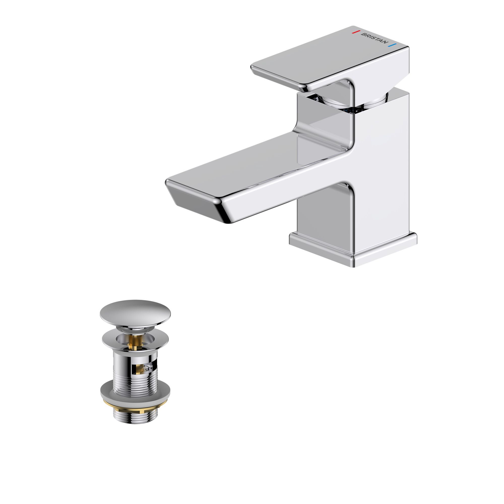 Bristan Cobalt Chrome effect Square Basin Mono mixer Tap