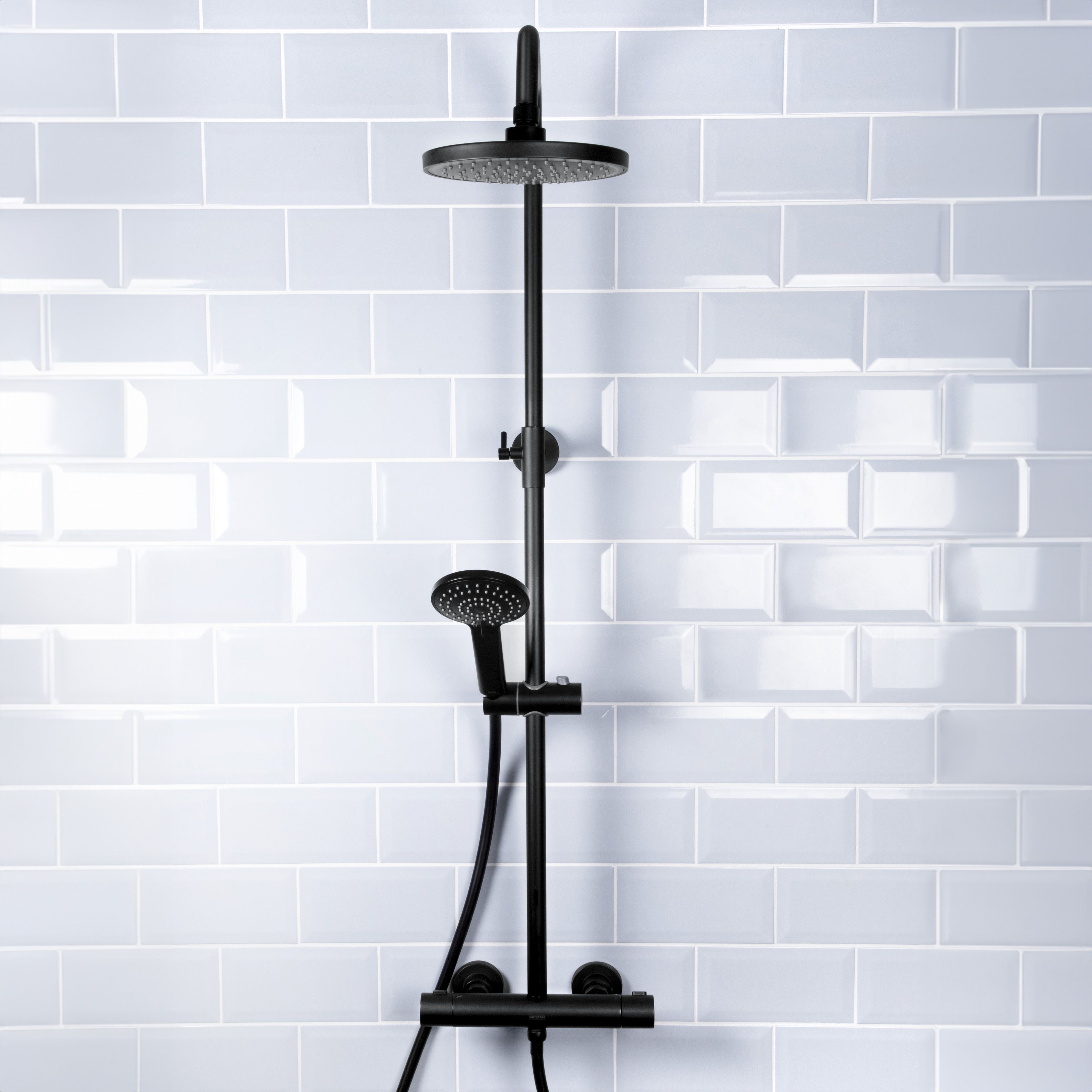 Bristan Divine Matt Black Rear fed Thermostatic Mixer Shower with 2 ...