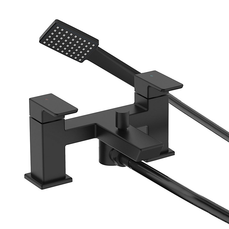 Bristan Noctis Black Deck-mounted Manual Double Deck Shower mixer Tap ... Bristan Noctis Black Deck-mounted Manual Double Deck Shower mixer Tap ...