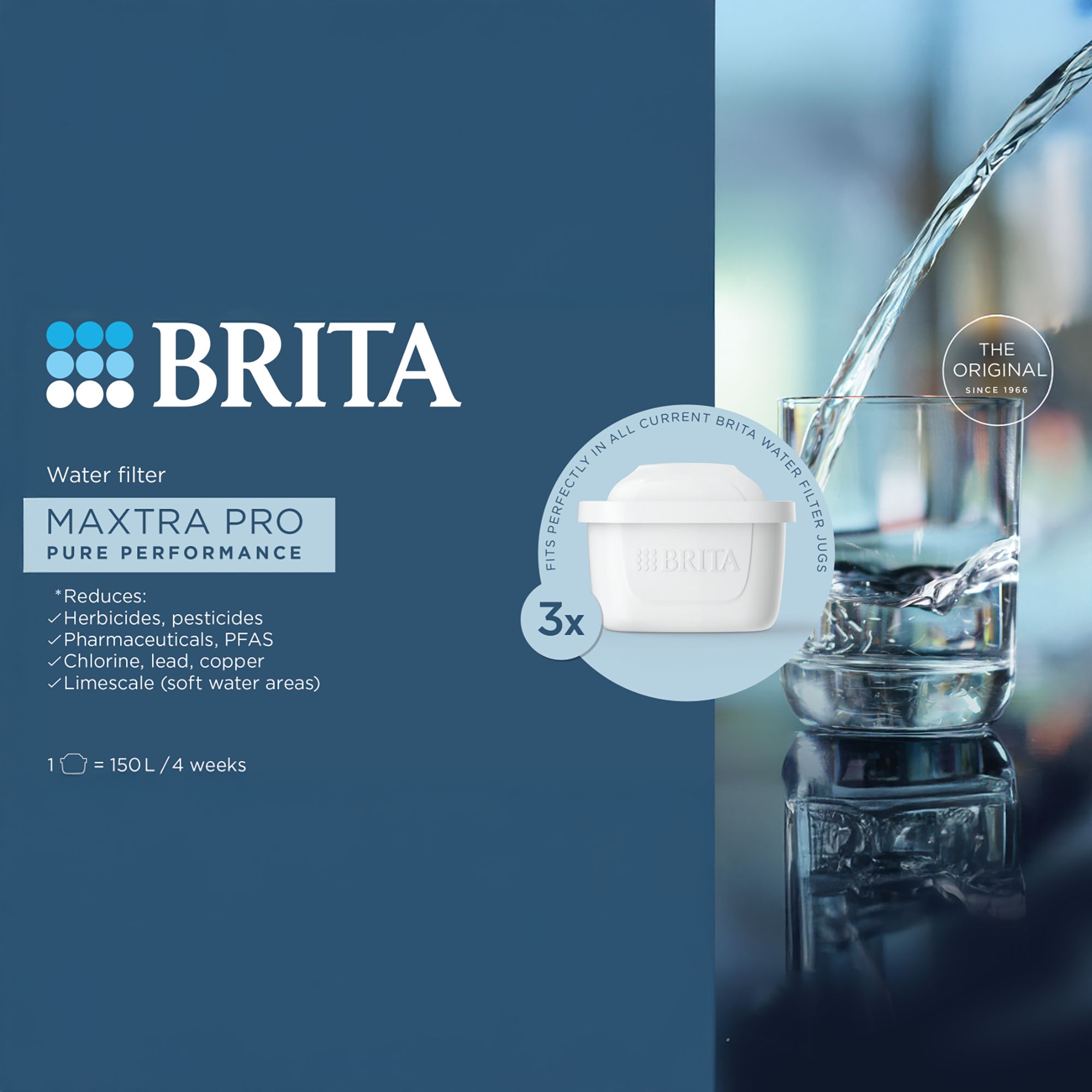 BRITA PURE PERFORMANCE REPLACEMENT WATER FILTER CARTRIDGE, PACK OF 3