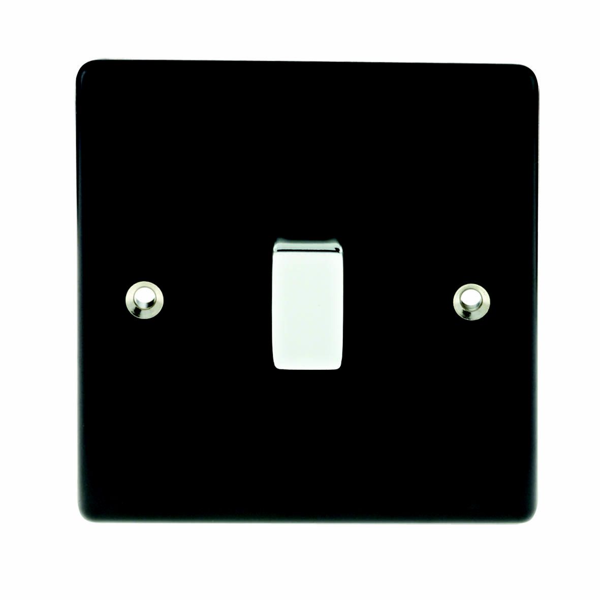British General 10A Single Raised slim Intermediate switch Black