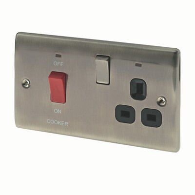 British General Cooker switch & socket & Black inserts | DIY at B&Q
