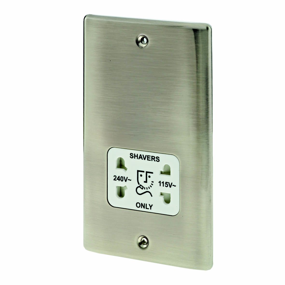 BRITISH GENERAL NBI20B RAISED SLIM SHAVER SOCKET 230V IRIDIUM EFFECT