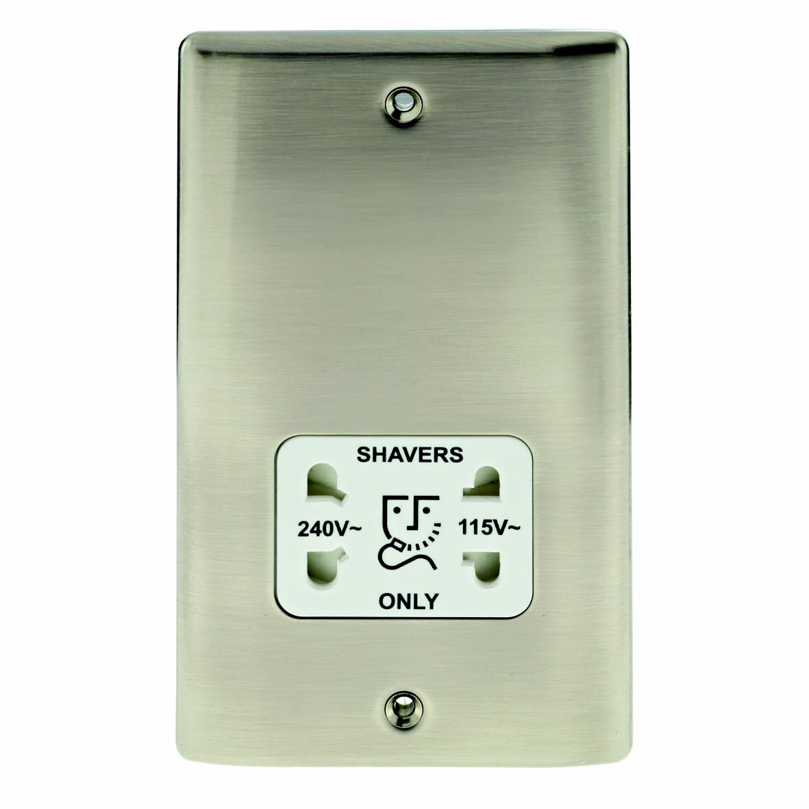 British General NBI20B Raised slim Shaver socket 230V Iridium effect