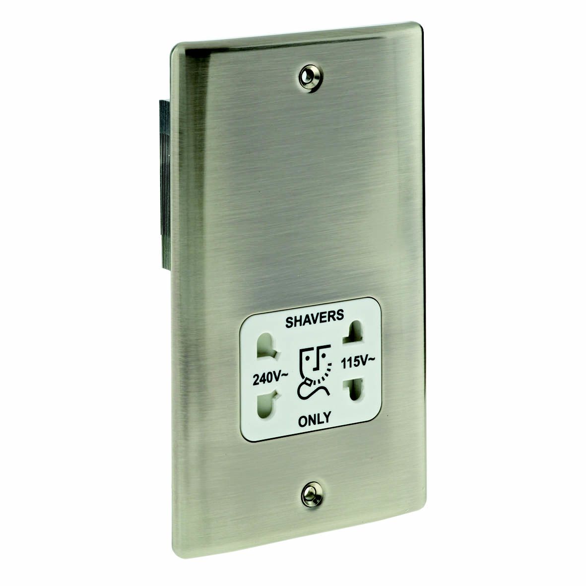 BRITISH GENERAL NBI20B RAISED SLIM SHAVER SOCKET 230V IRIDIUM EFFECT