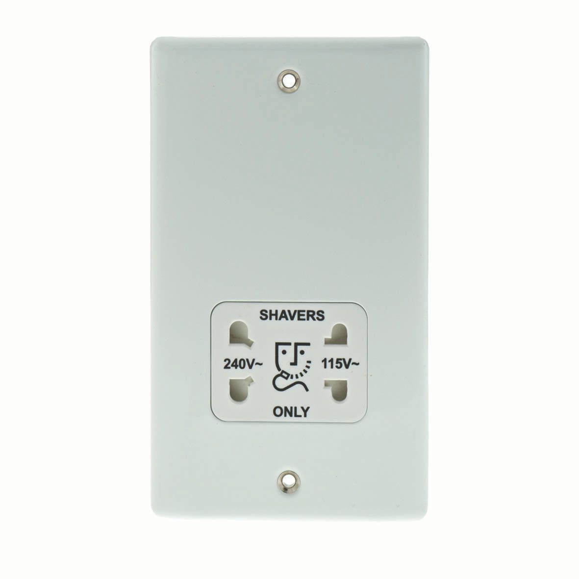 British General Raised slim White Shaver socket | DIY at B&Q
