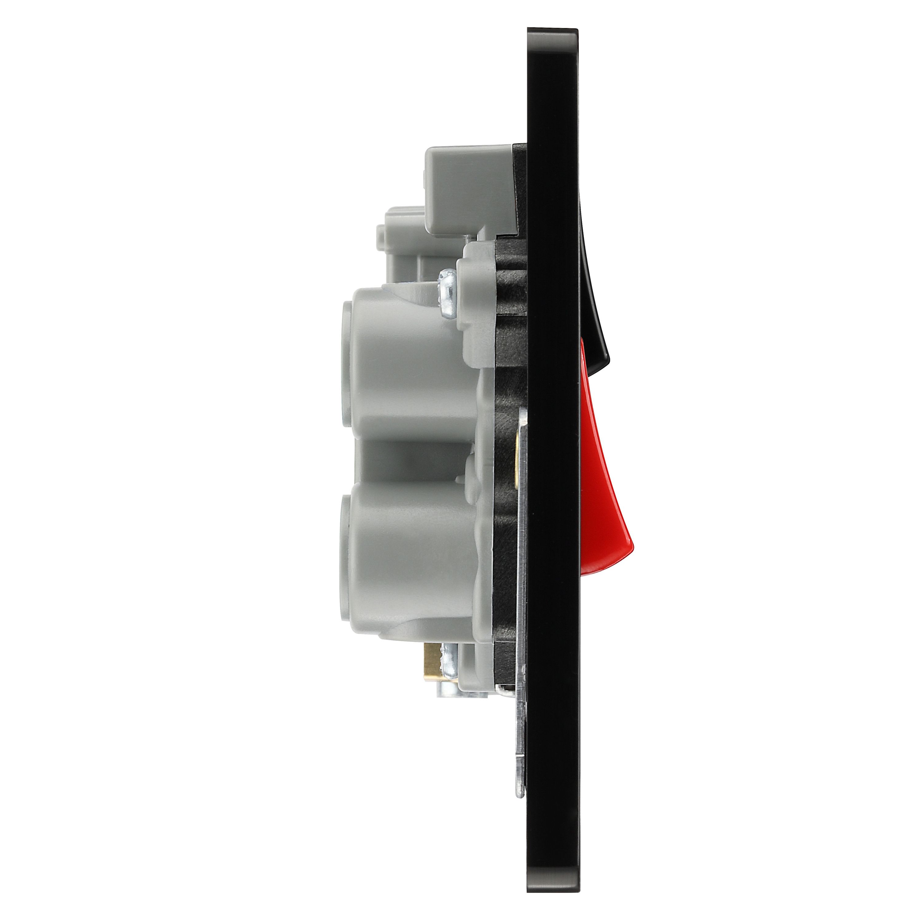 British General Screwless Matt Grey Cooker switch & socket with neon ...