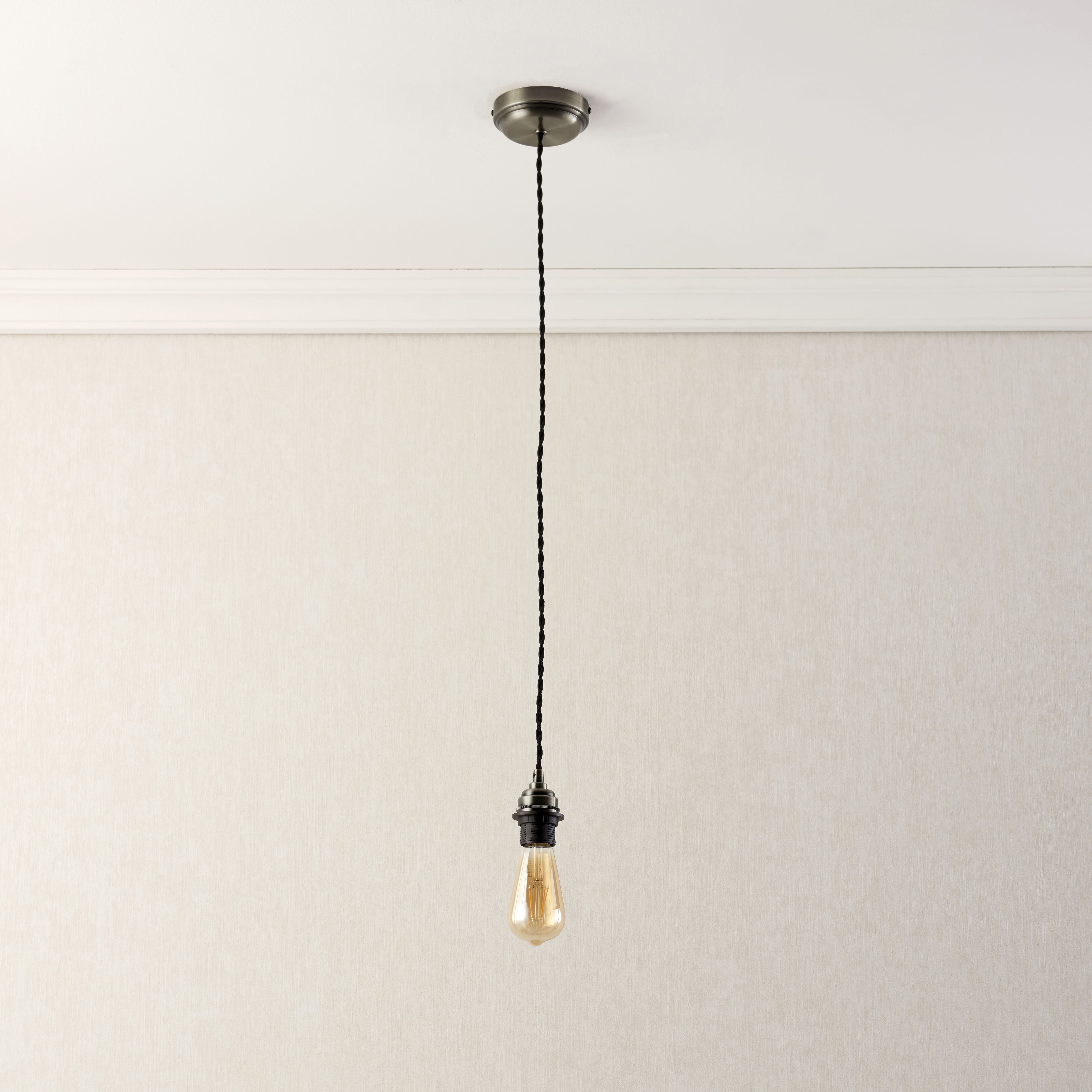 Bronze effect E27 Cable light set (L)1500mm