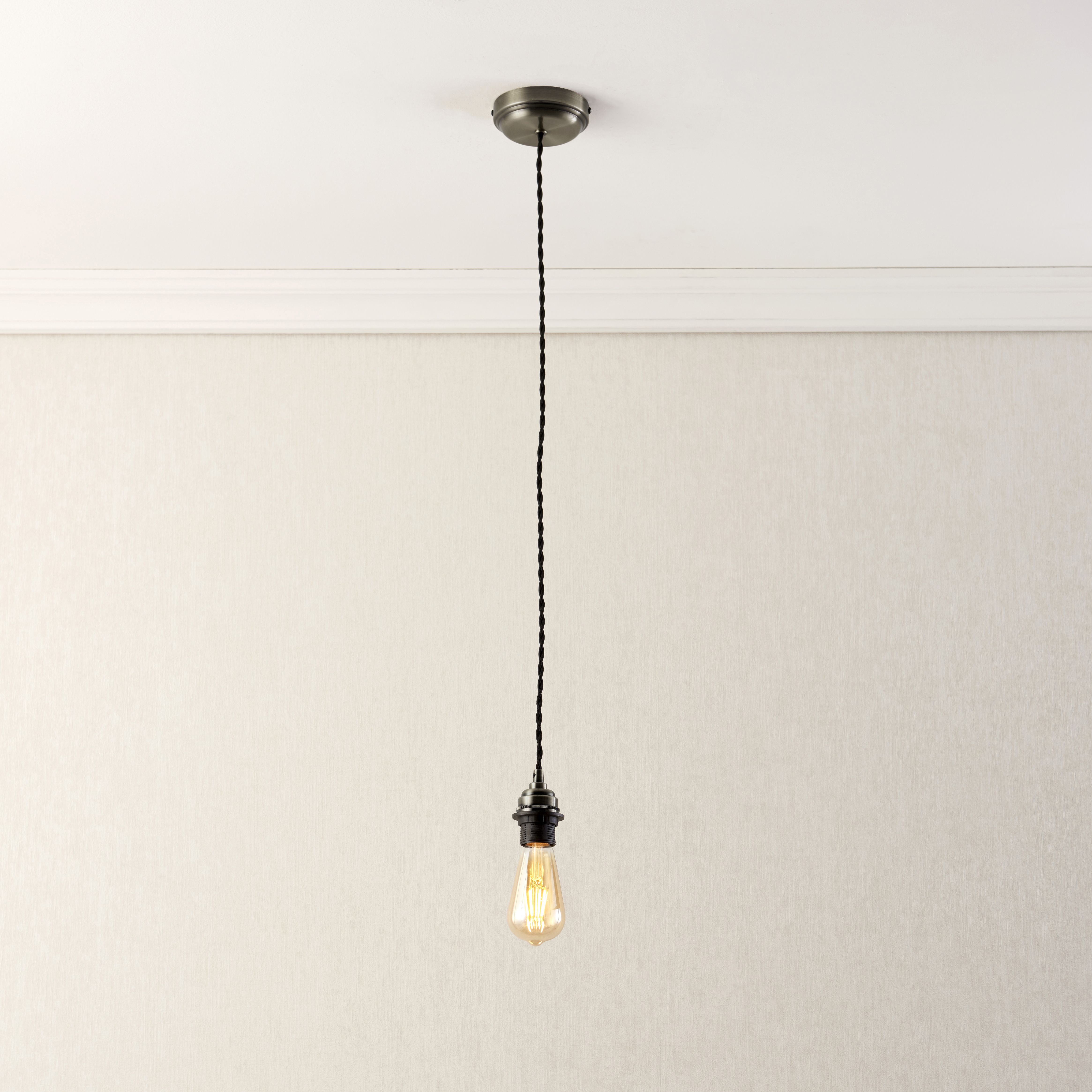 Bronze effect E27 Cable light set (L)1500mm