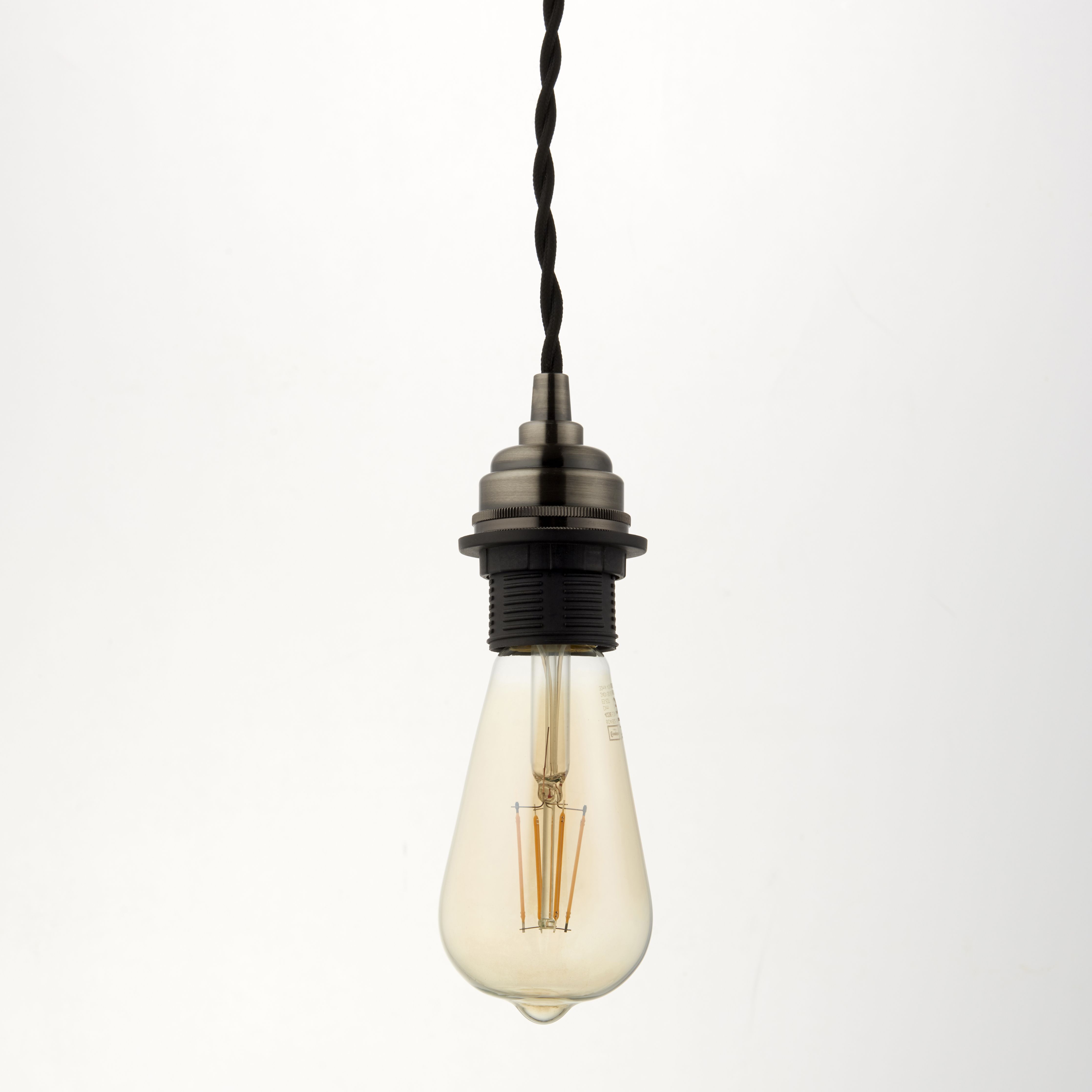 Bronze effect E27 Cable light set (L)1500mm