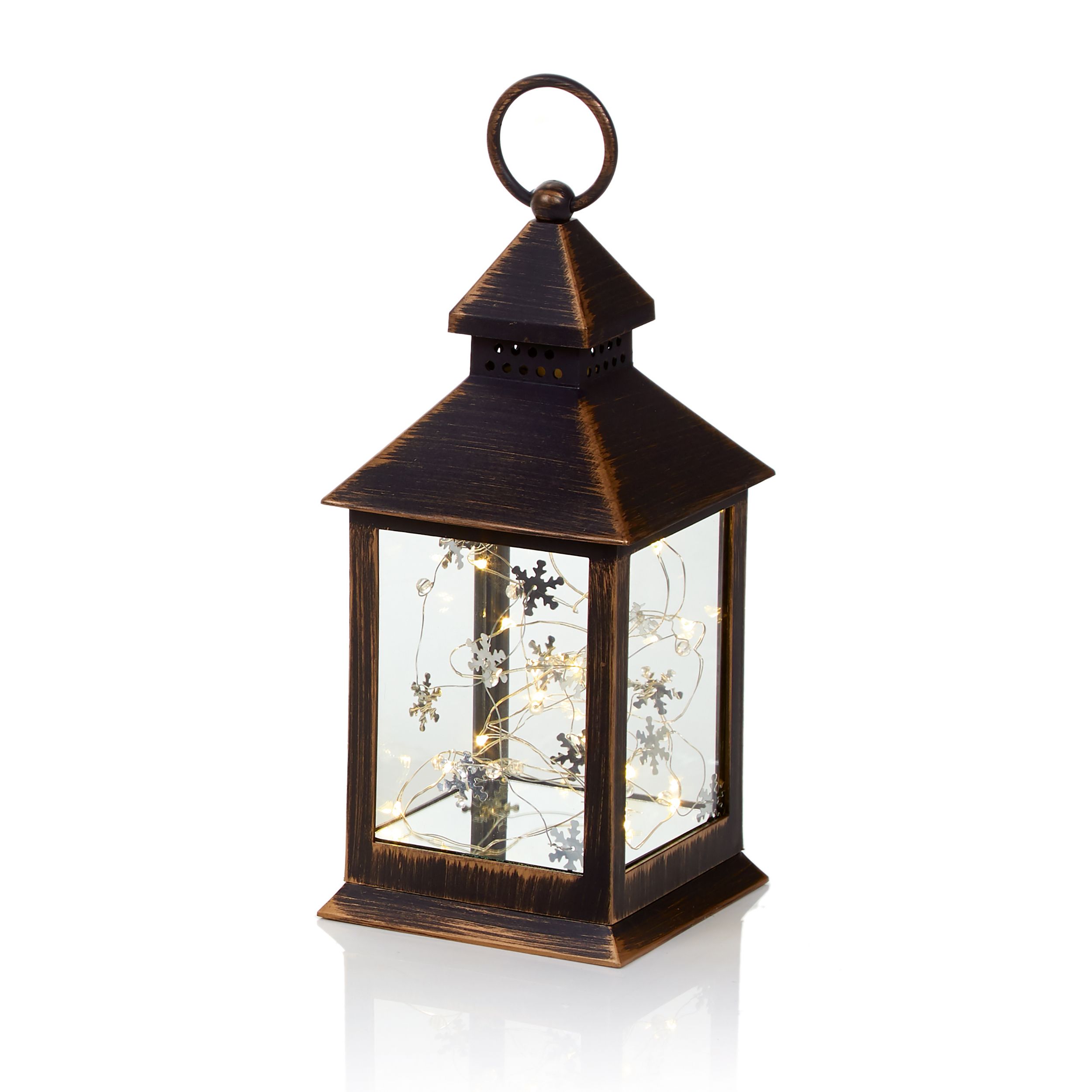 Bronze effect Metal & plastic Lantern, (W) 11cm x (D) 11cm | DIY at B&Q