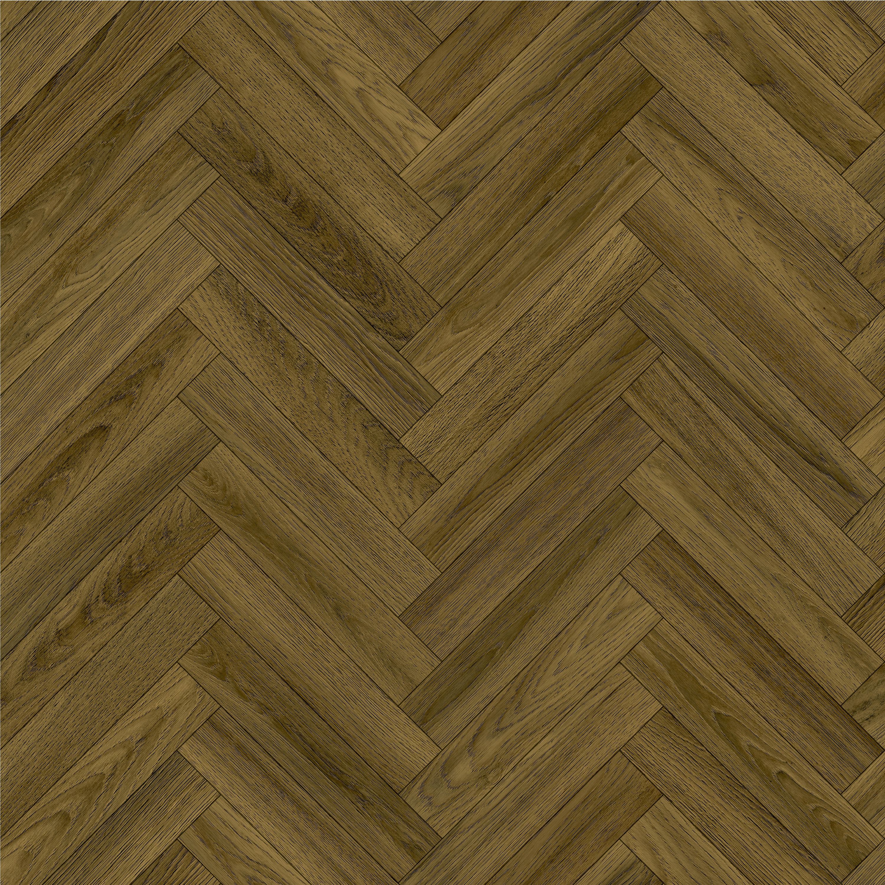 Brown Herringbone Oak effect Sheet vinyl flooring, 6m²