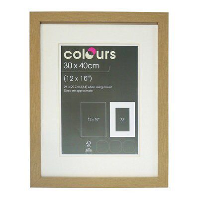 Brown Oak effect Single Picture frame (H)40cm x (W)30cm