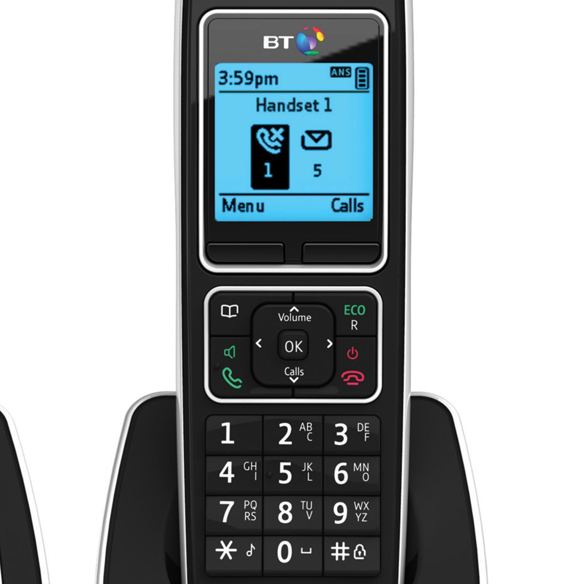 BT 6500 Black Cordless Digital telephone with Answering machine - Twin ...