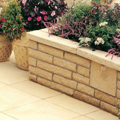 Buff Textured Coping stone, (L)580mm (W)136mm | DIY at B&Q