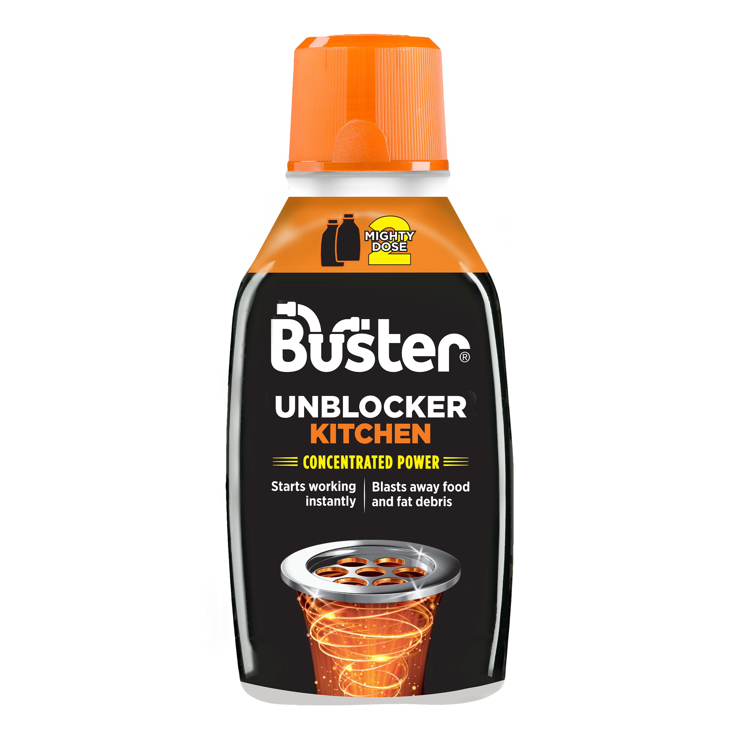 Buster Kitchen Fruity Concentrated Power Plughole unblocker Powder ...