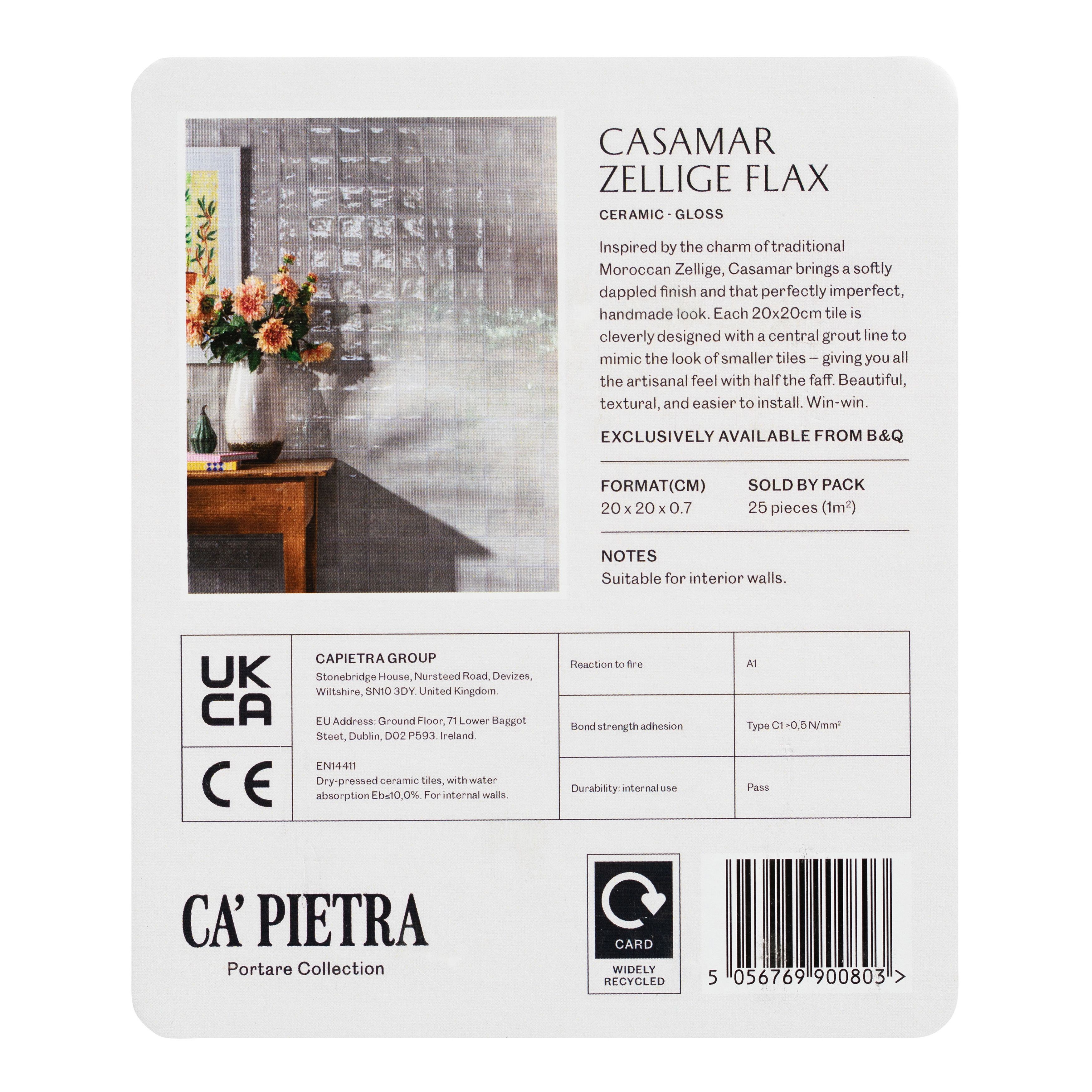 Ca’Pietra Casamar Flax Gloss Zellige Embossed Ceramic Indoor Tile Card ...