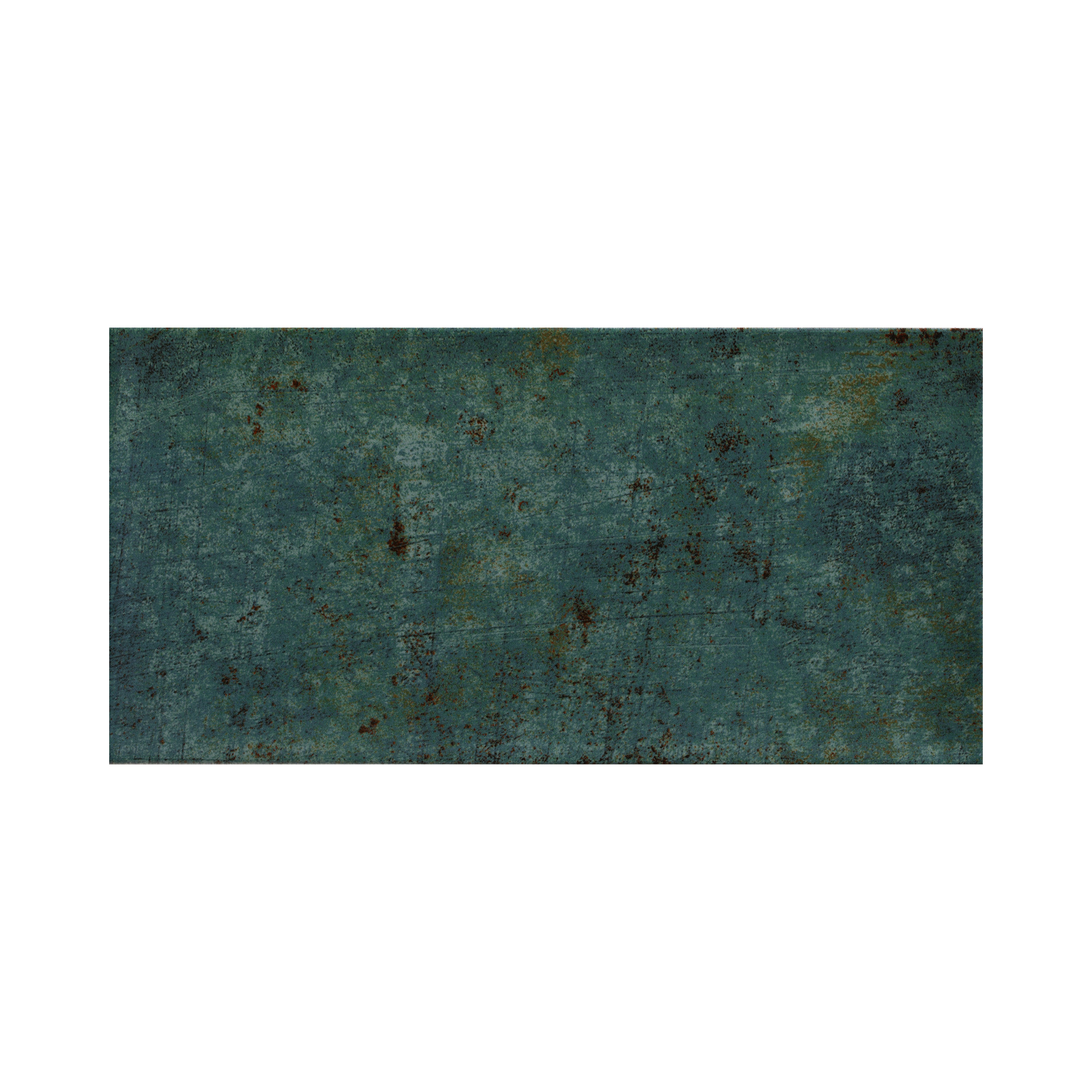 Ca’Pietra Digbeth Emerald Green & Blue Gloss Brick Metallic effect ...