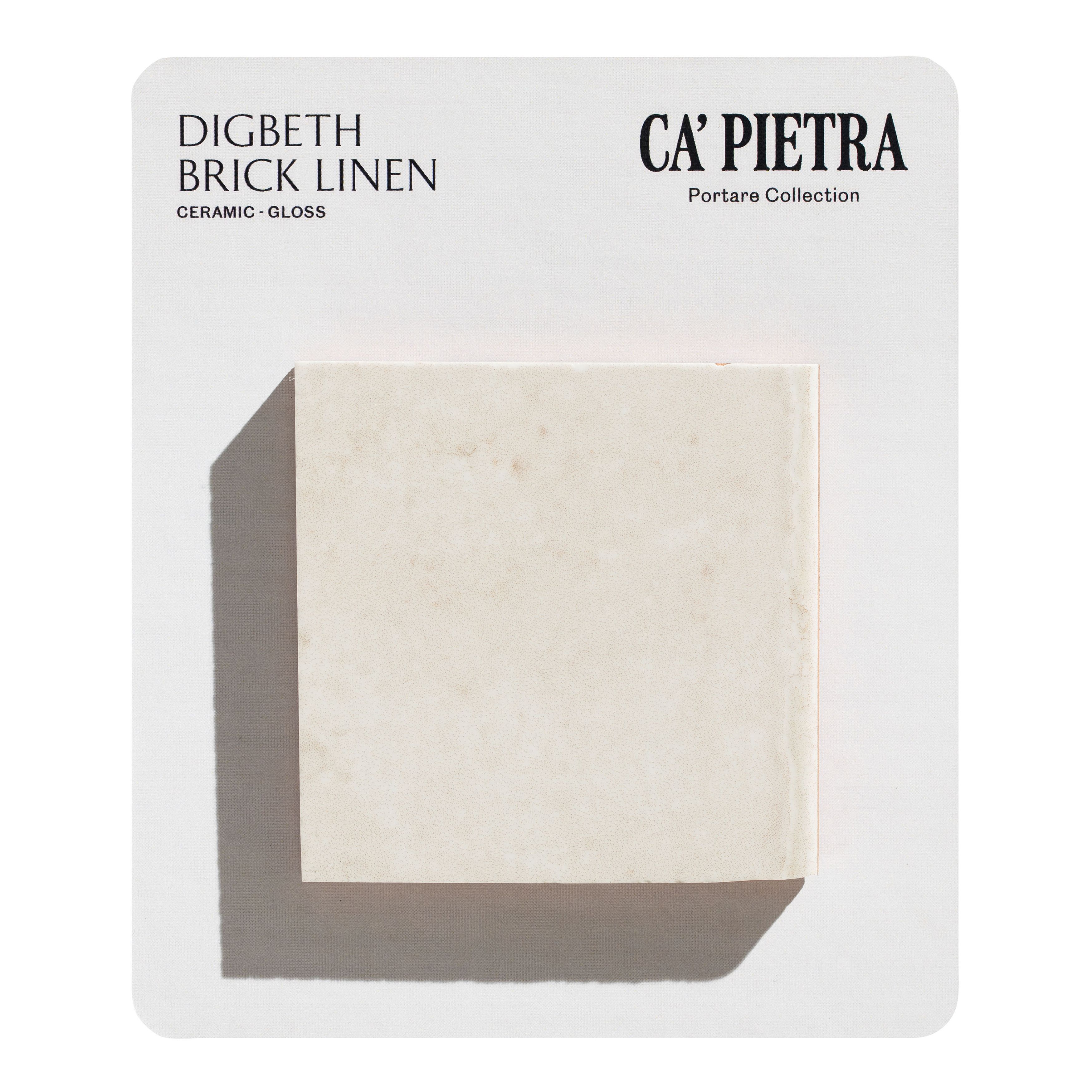 Ca’Pietra Digbeth Linen Gloss Brick Ceramic Indoor Tile Card mounted sample