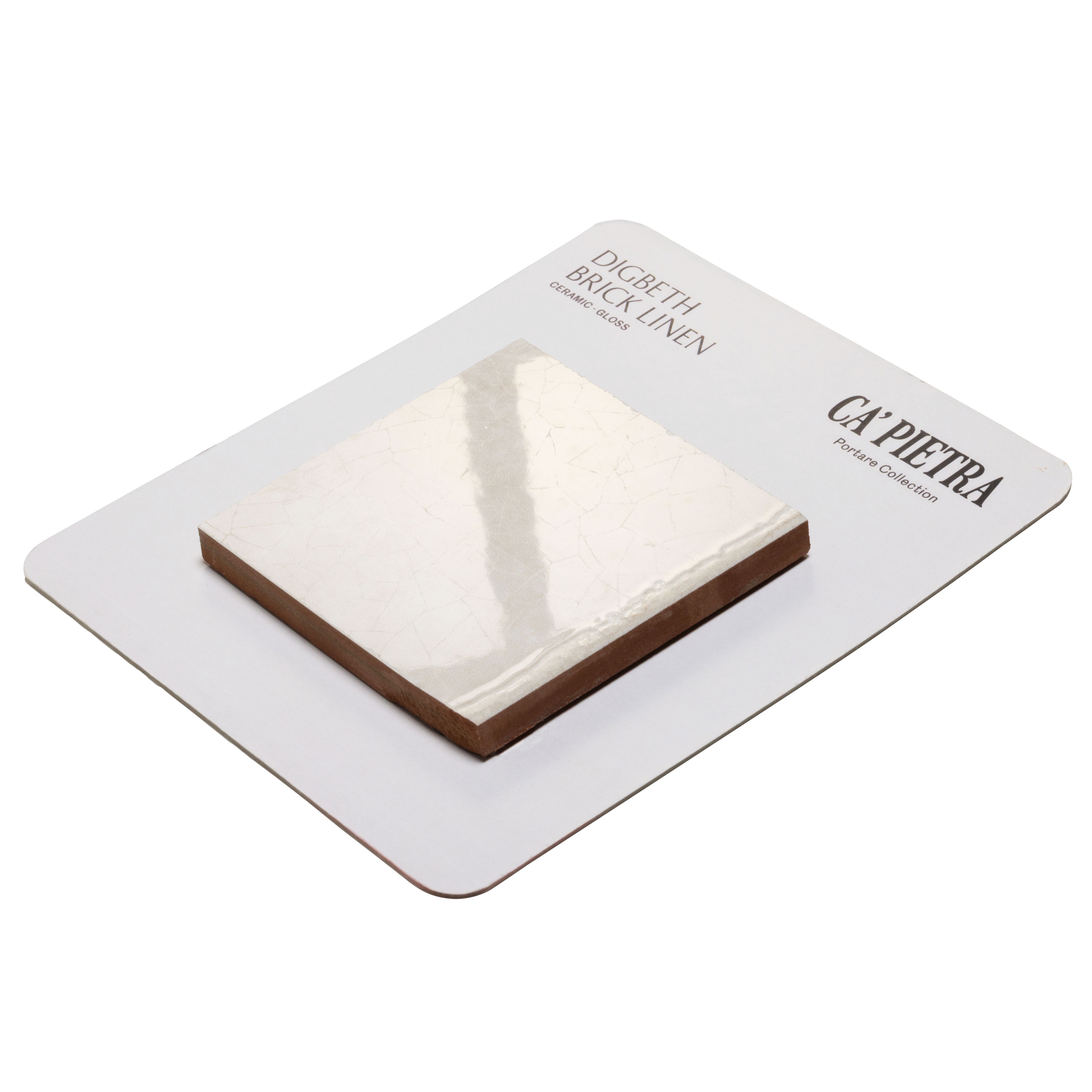 Ca’Pietra Digbeth Linen Gloss Brick Ceramic Indoor Tile Card mounted sample
