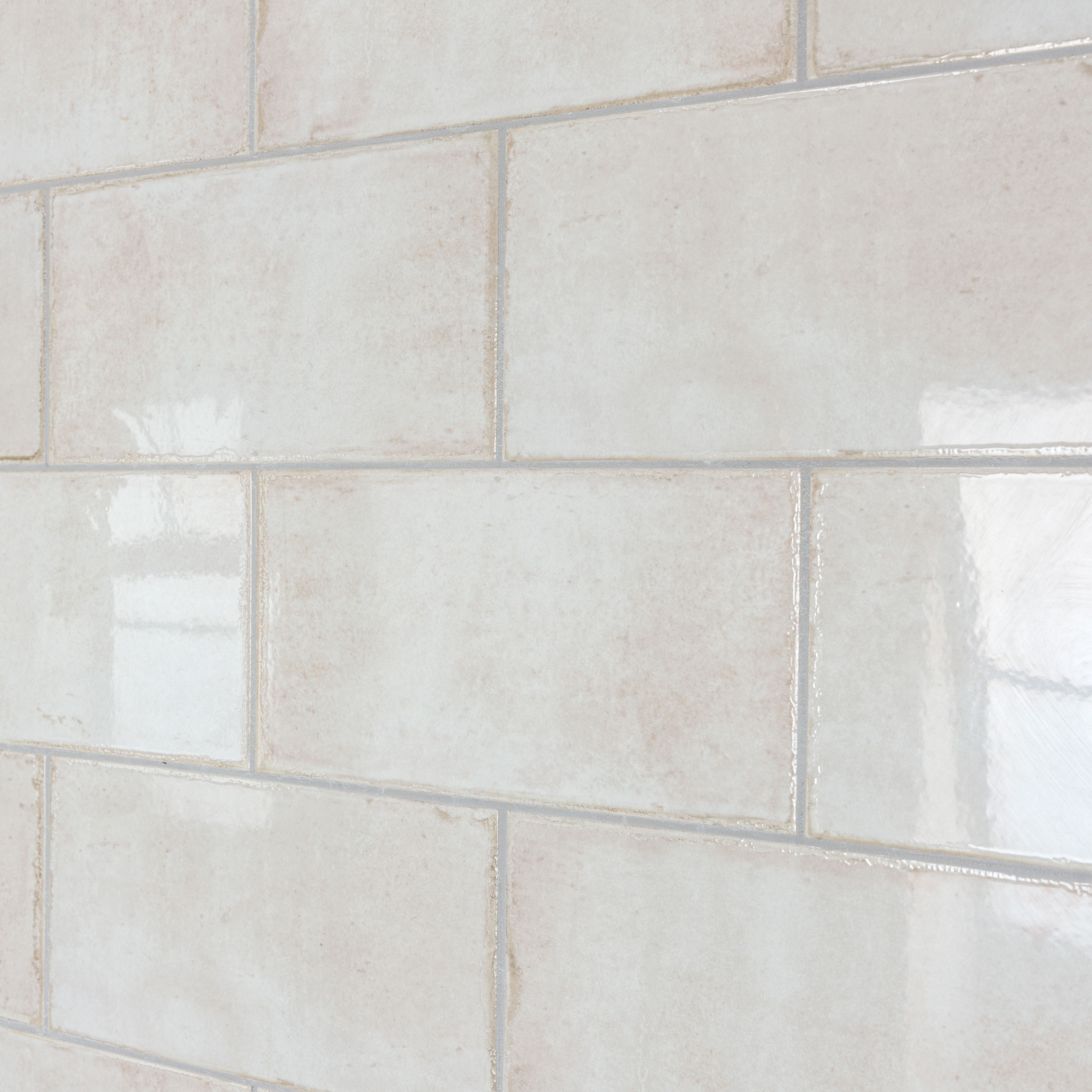 Ca’Pietra Digbeth Linen Gloss Brick Metallic effect Ceramic Indoor Wall ...