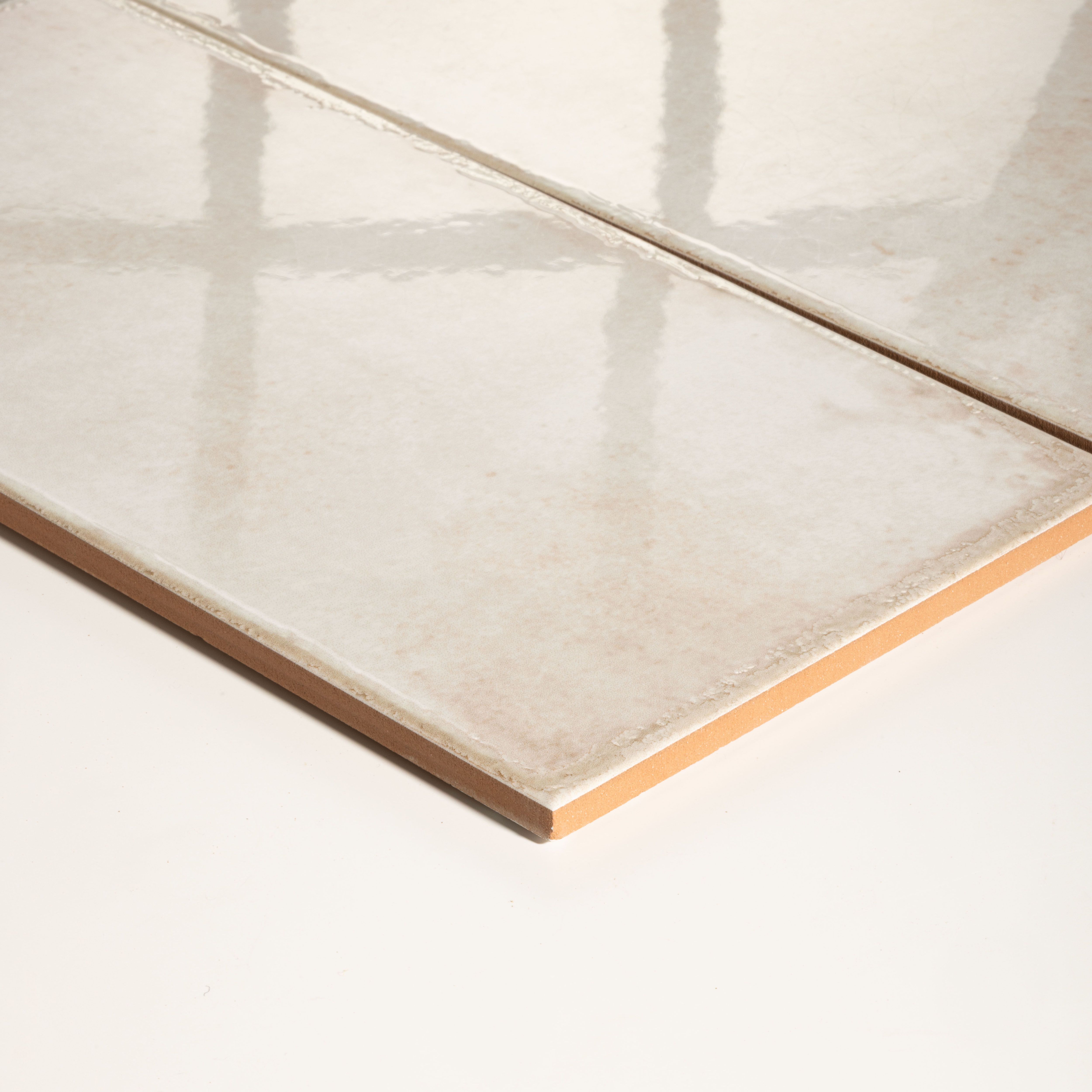 Ca’Pietra Digbeth Linen Gloss Brick Metallic effect Ceramic Indoor Wall ...
