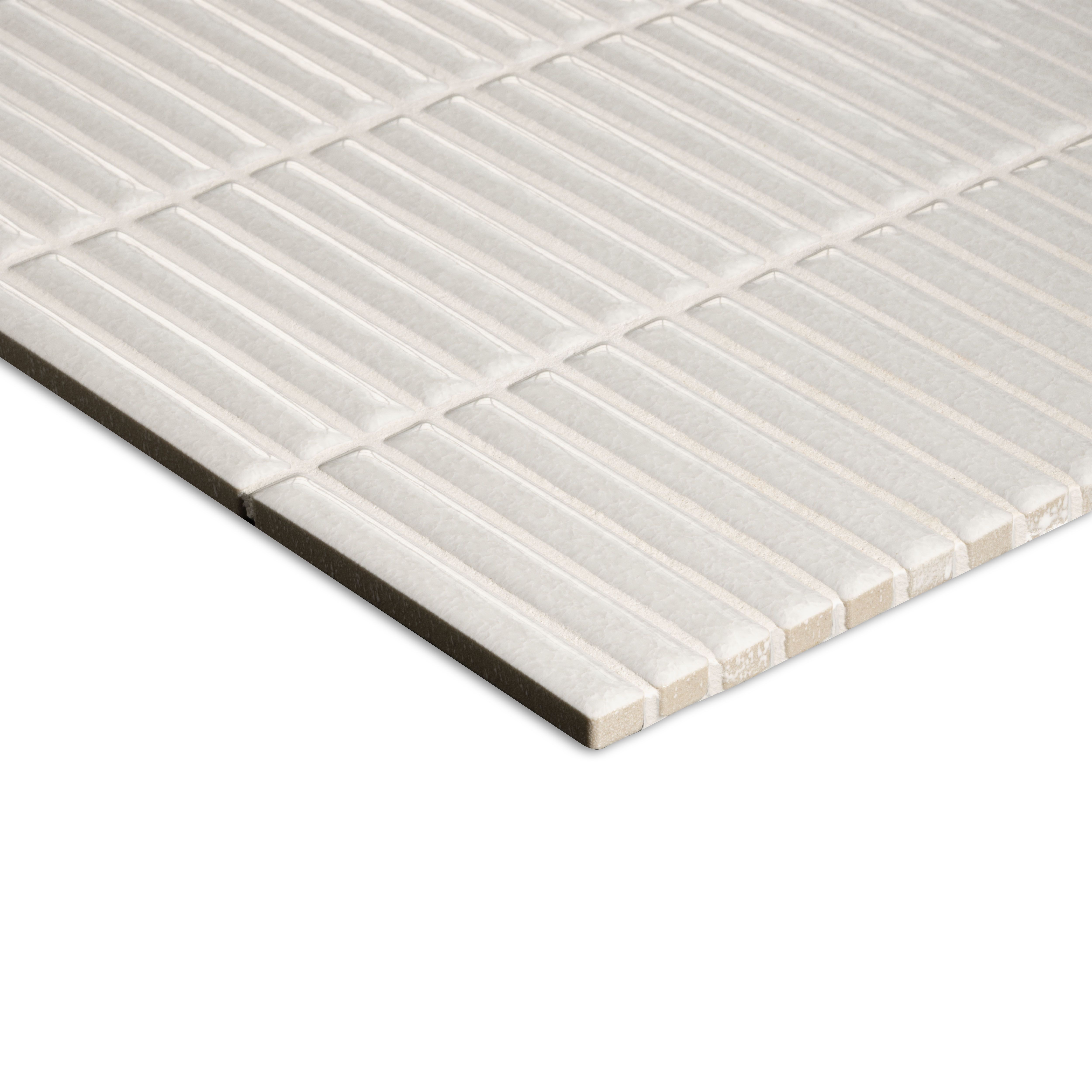Ca’Pietra Linear White Gloss Metallic effect Porcelain Indoor Wall tile ...