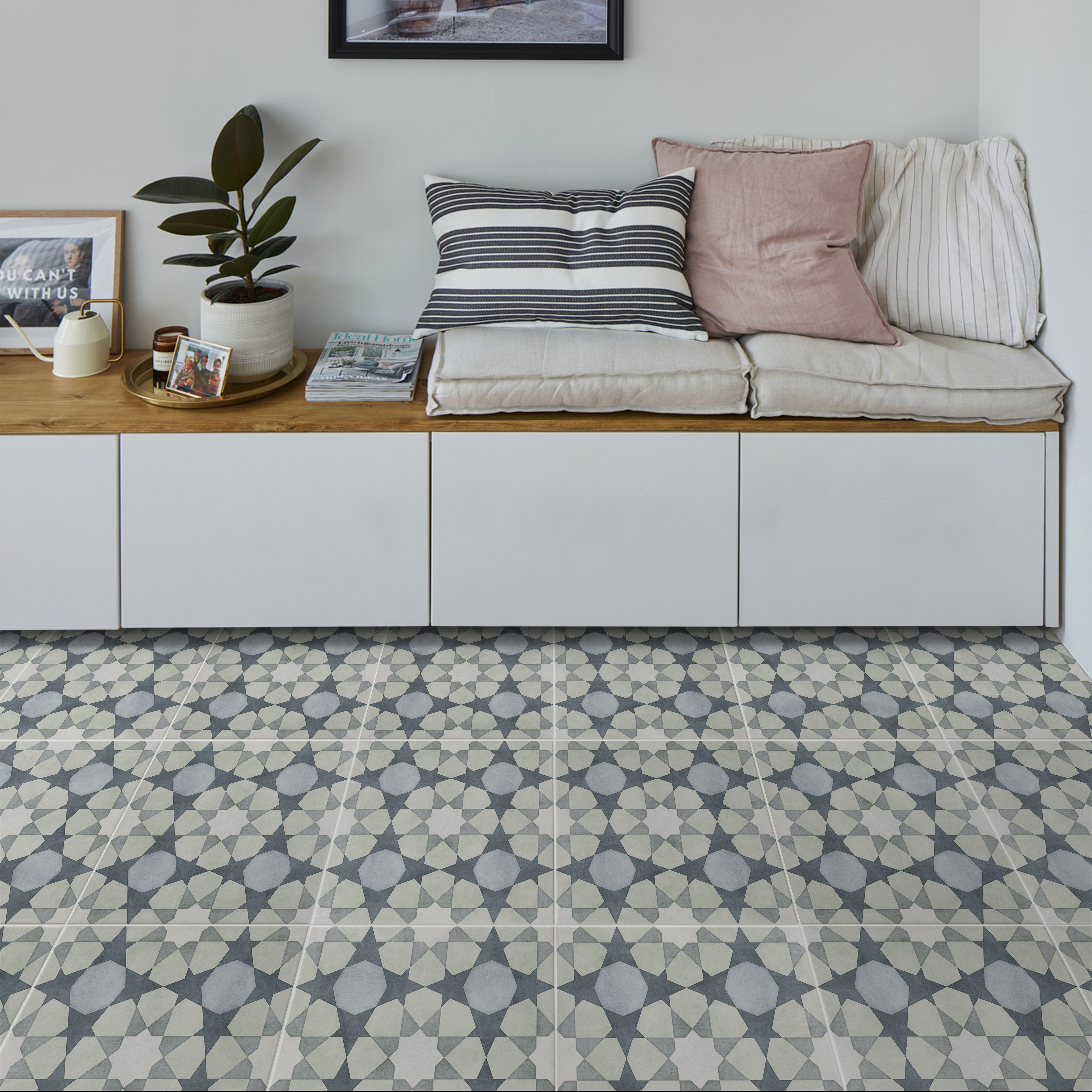 Ca’Pietra Nebula Night Sky Blue & Green Matt Porcelain Indoor Floor ...