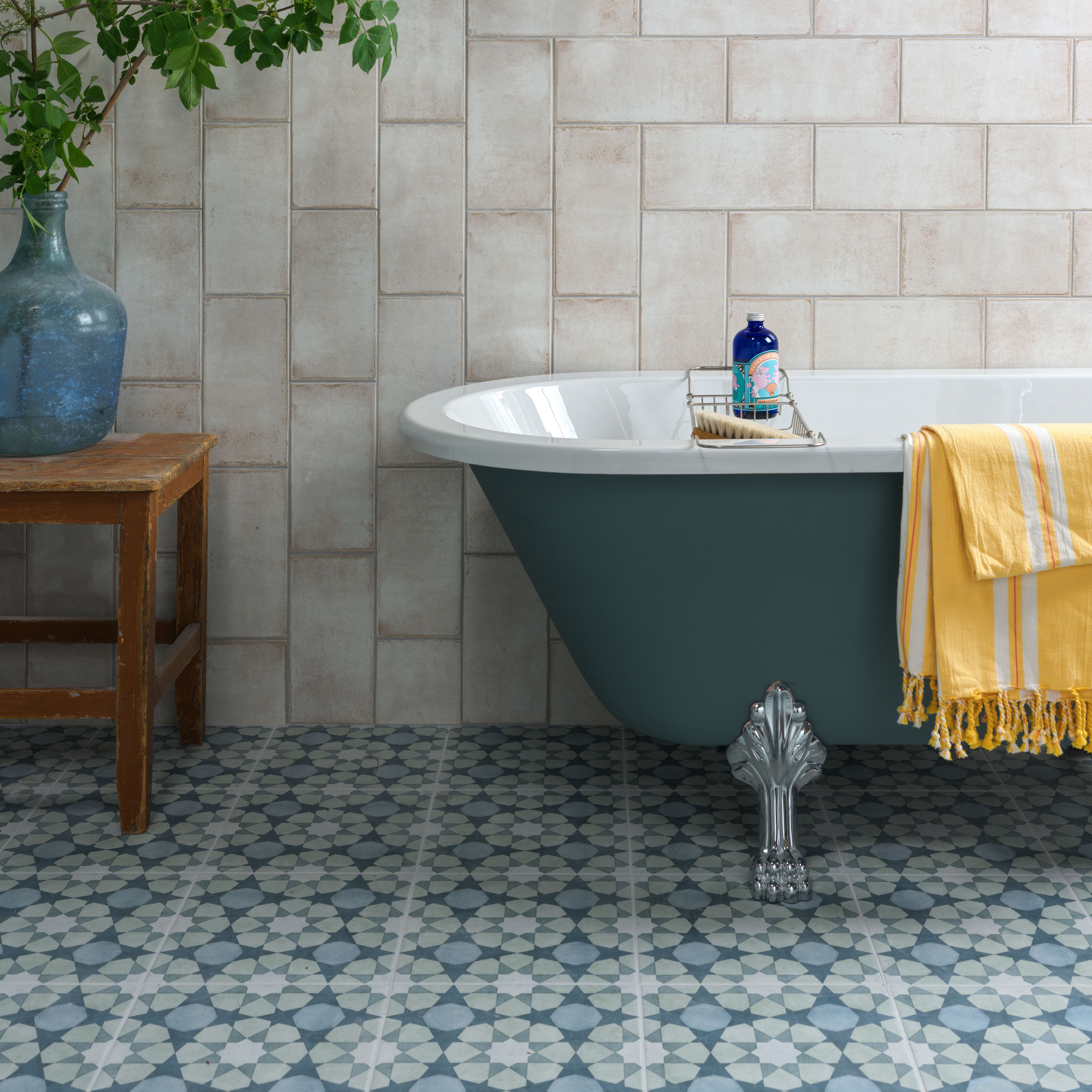Ca’Pietra Nebula Night Sky Blue & Green Matt Porcelain Indoor Floor ...