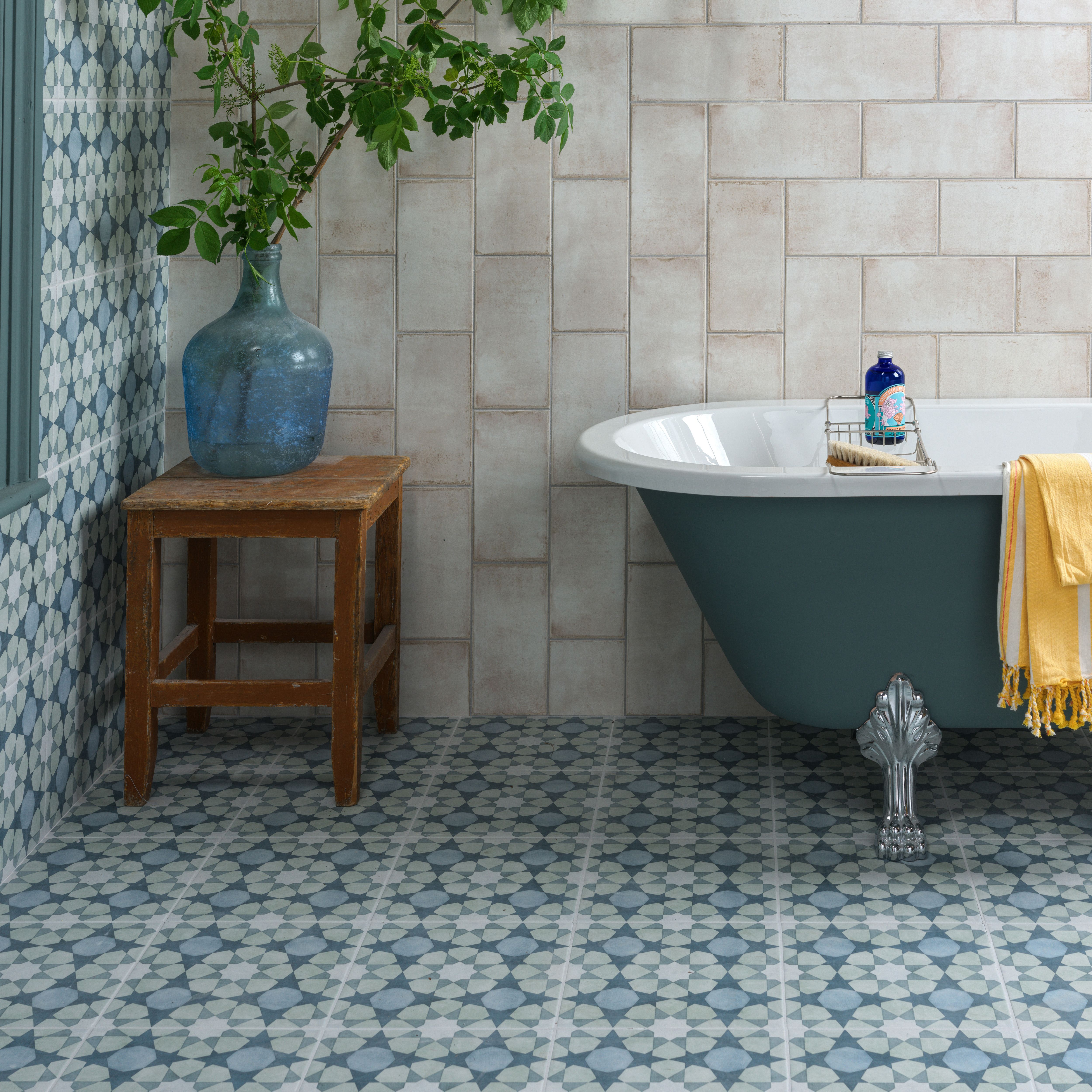 Ca’Pietra Nebula Night Sky Blue & Green Matt Porcelain Indoor Floor ...