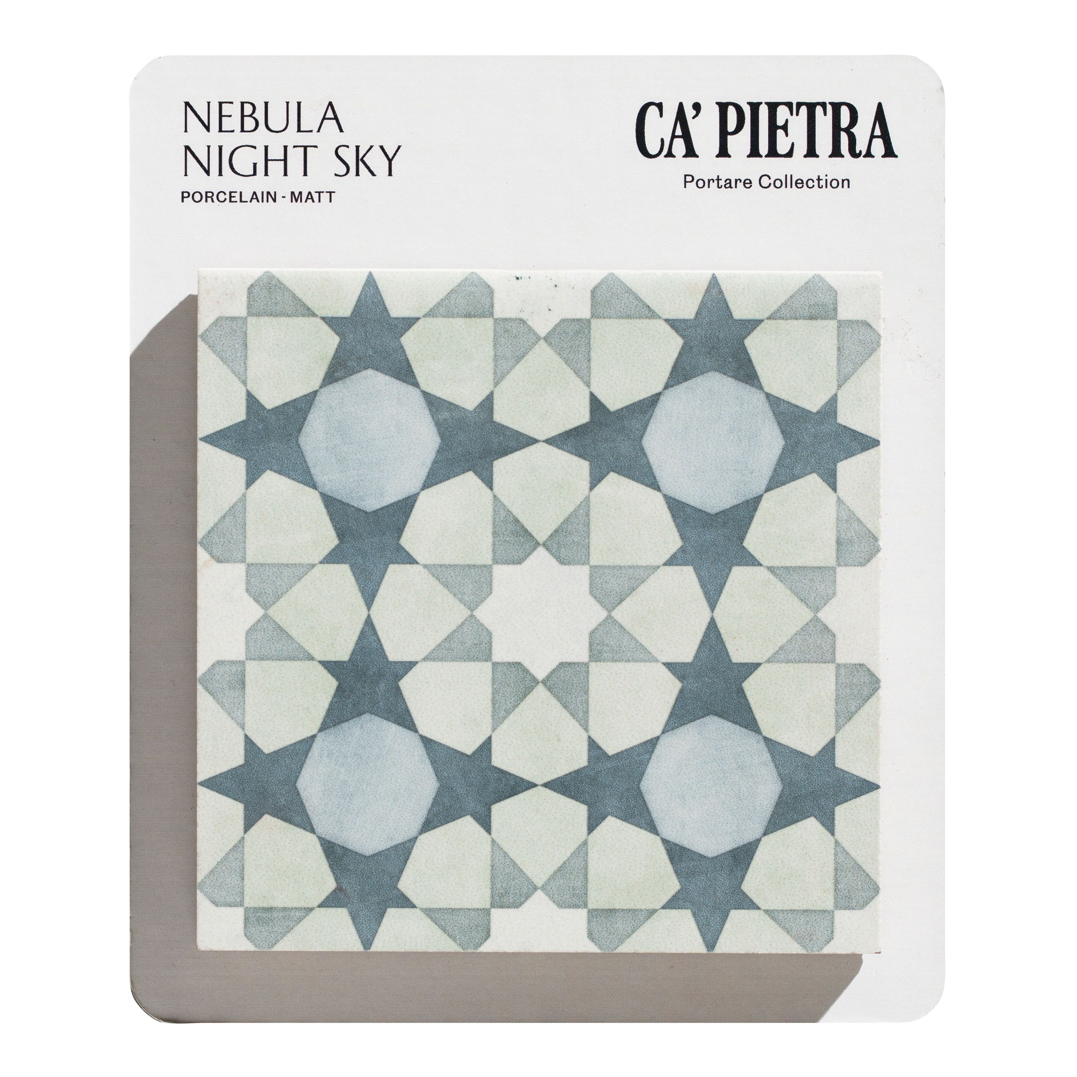 Ca’Pietra Nebula Night Sky Blue & Green Matt Porcelain Indoor Tile Card ...