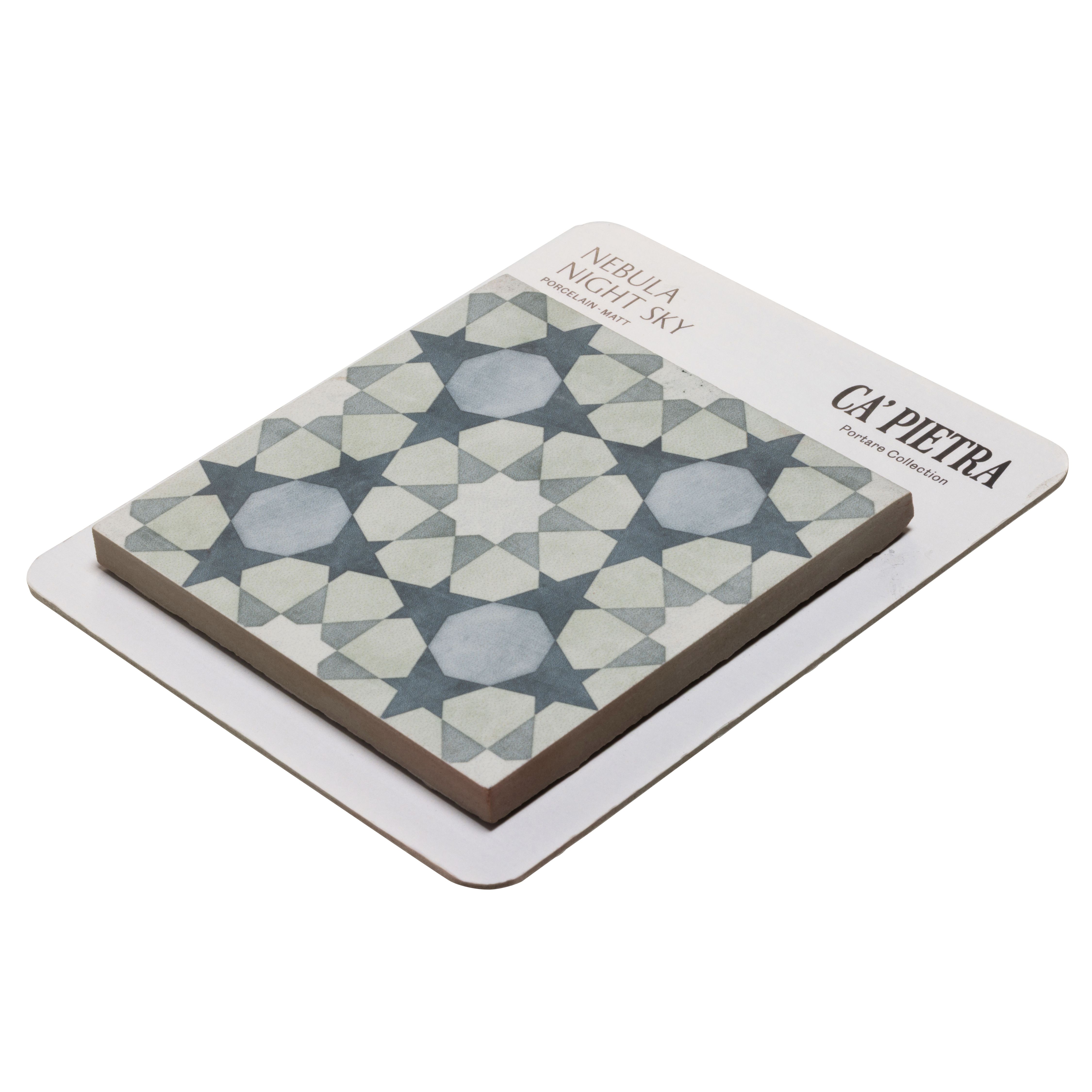 Ca’Pietra Nebula Night Sky Blue & Green Matt Porcelain Indoor Tile Card ...