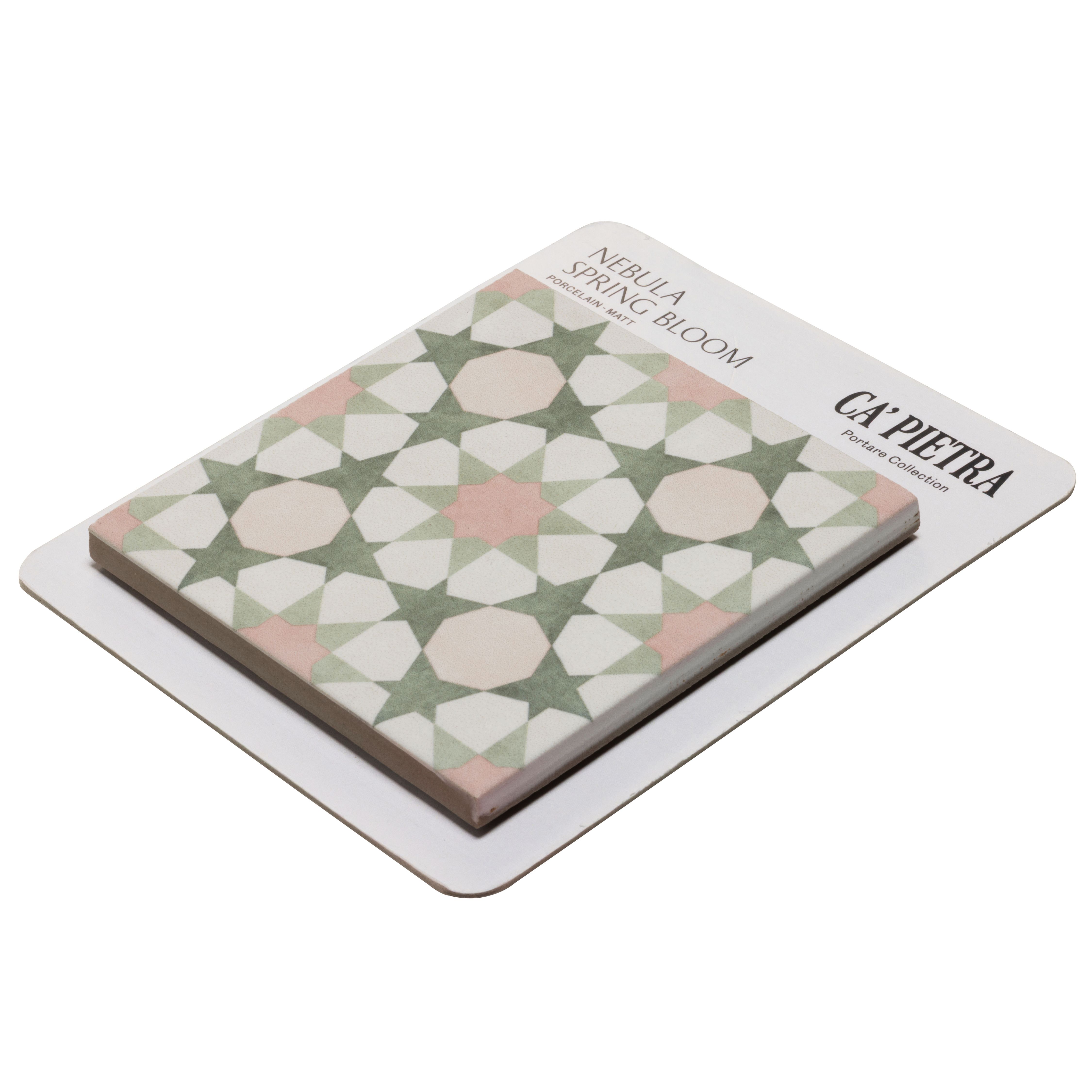 Ca’Pietra Nebula Spring Bloom Green & Pink Matt Porcelain Indoor Tile ...