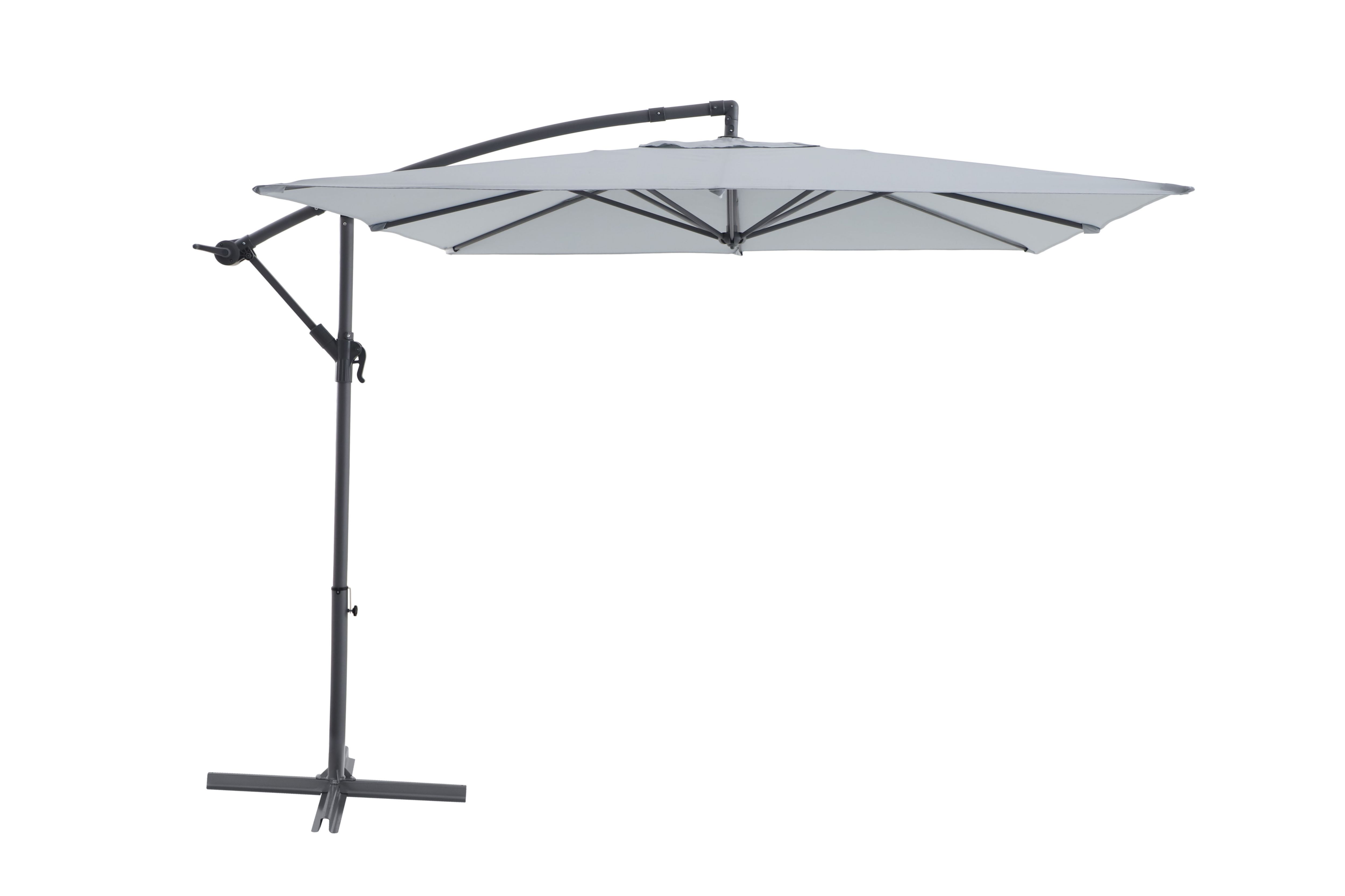 Cabruna (W) 2.5m (H) 2.4m Light grey Overhanging parasol | DIY at B&Q