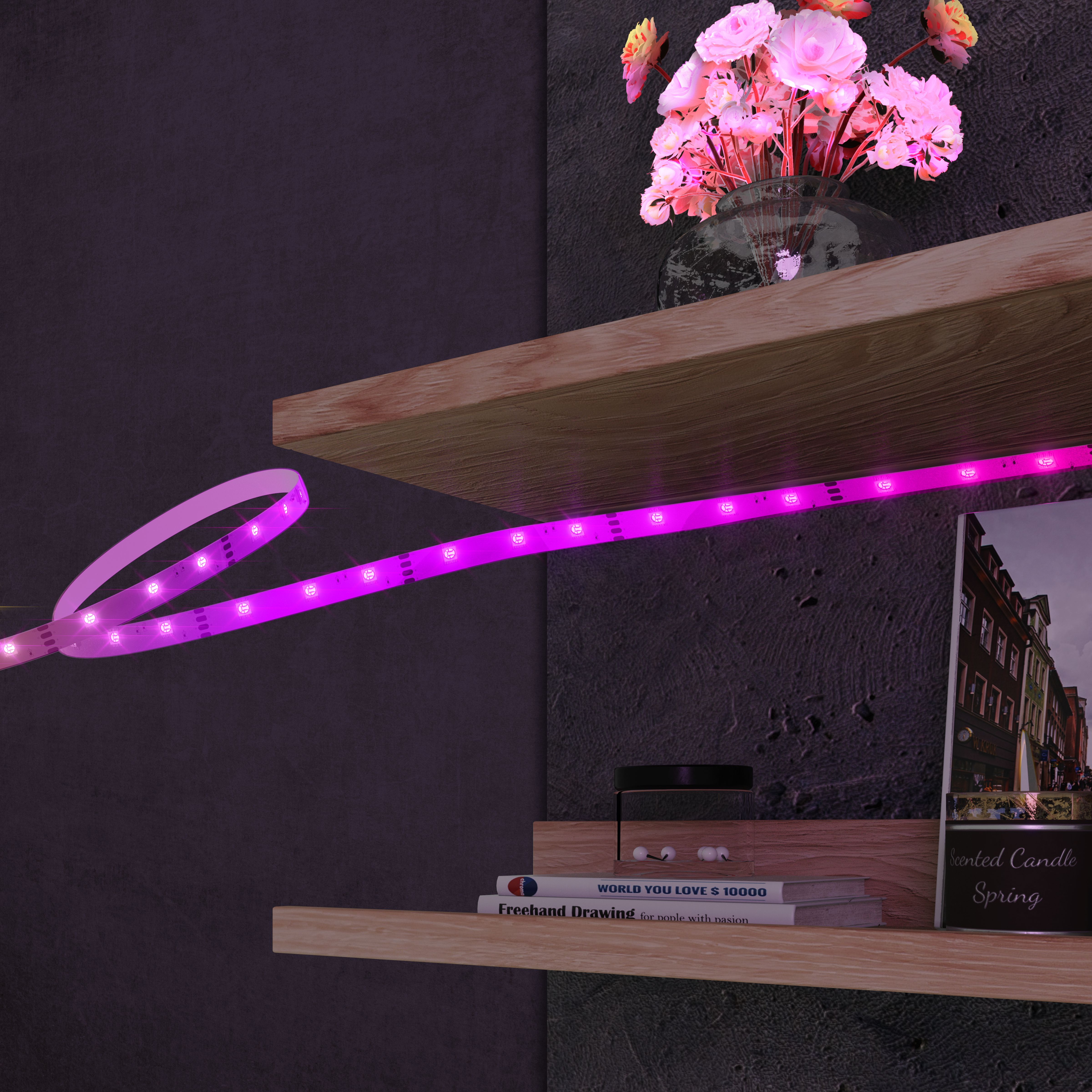 Calex Battery-powered LED Warm white & multicolour Strip light No IP ...