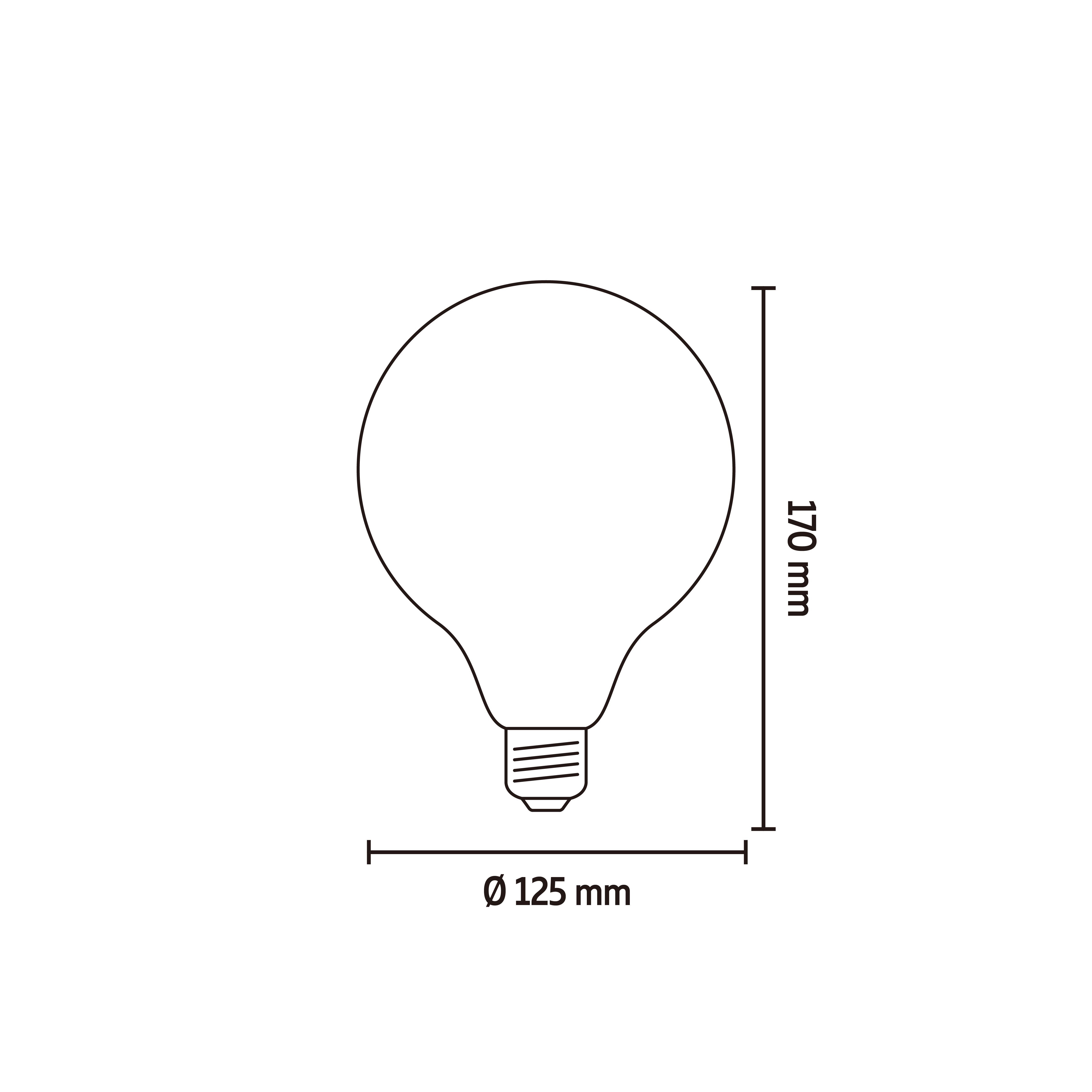 CALEX Flexible E27 4W 100lm 360° Smoke Globe Extra warm white LED Dimmable Filament Light bulb