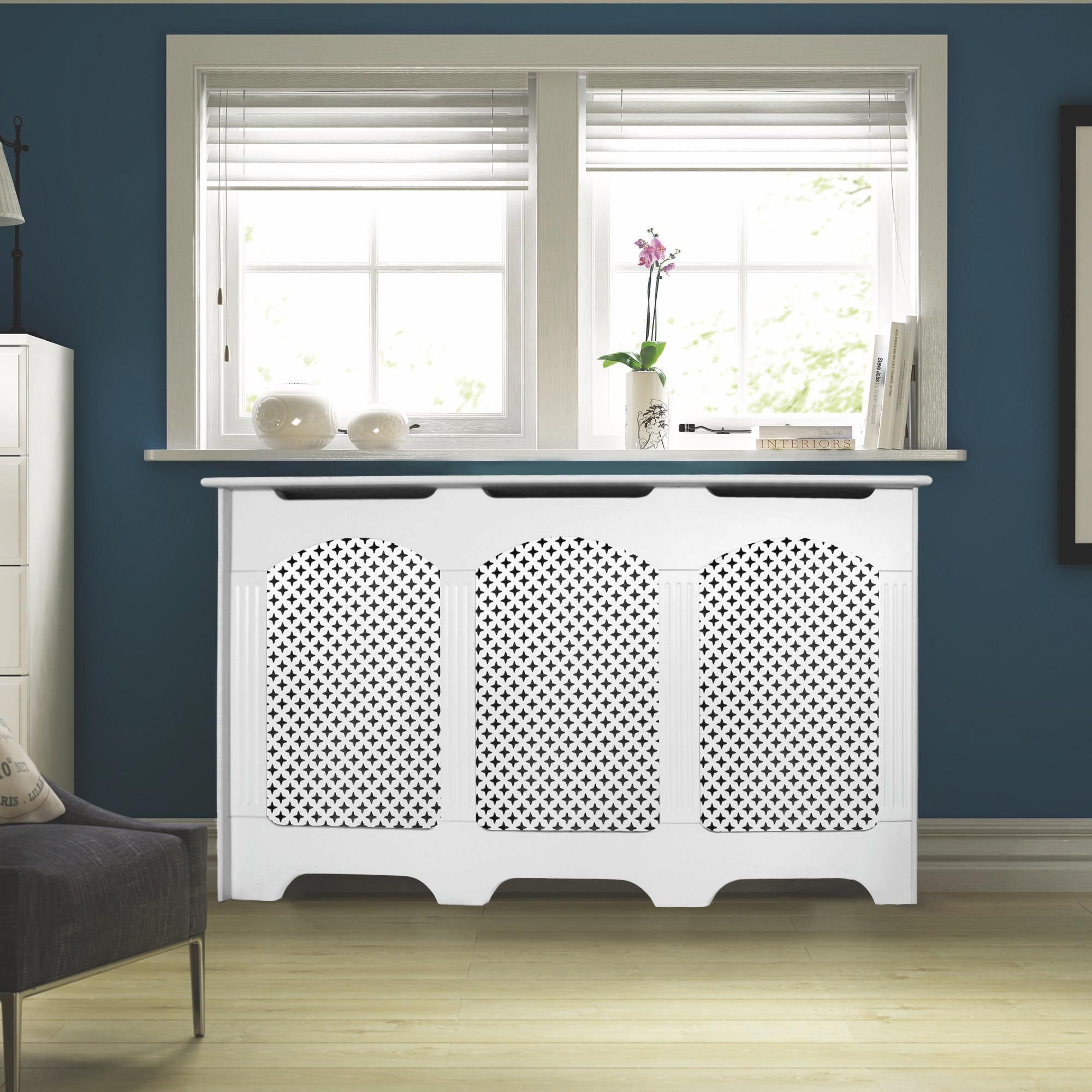 Cambridge Large White Traditional Radiator cover 900mm(H) 1710mm(W ...